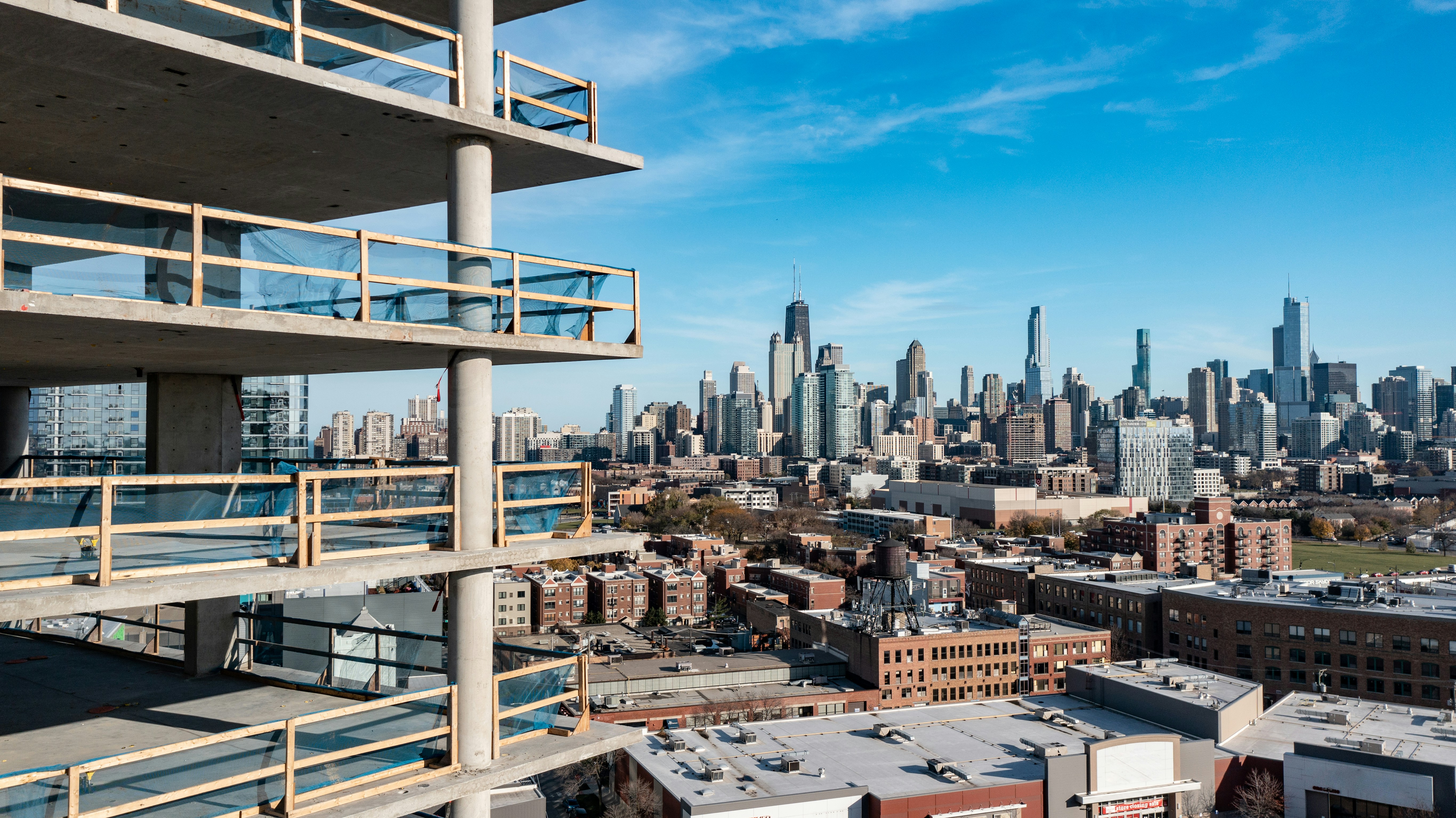 A view of a city from a high rise building photo – Free Chicago Image ...