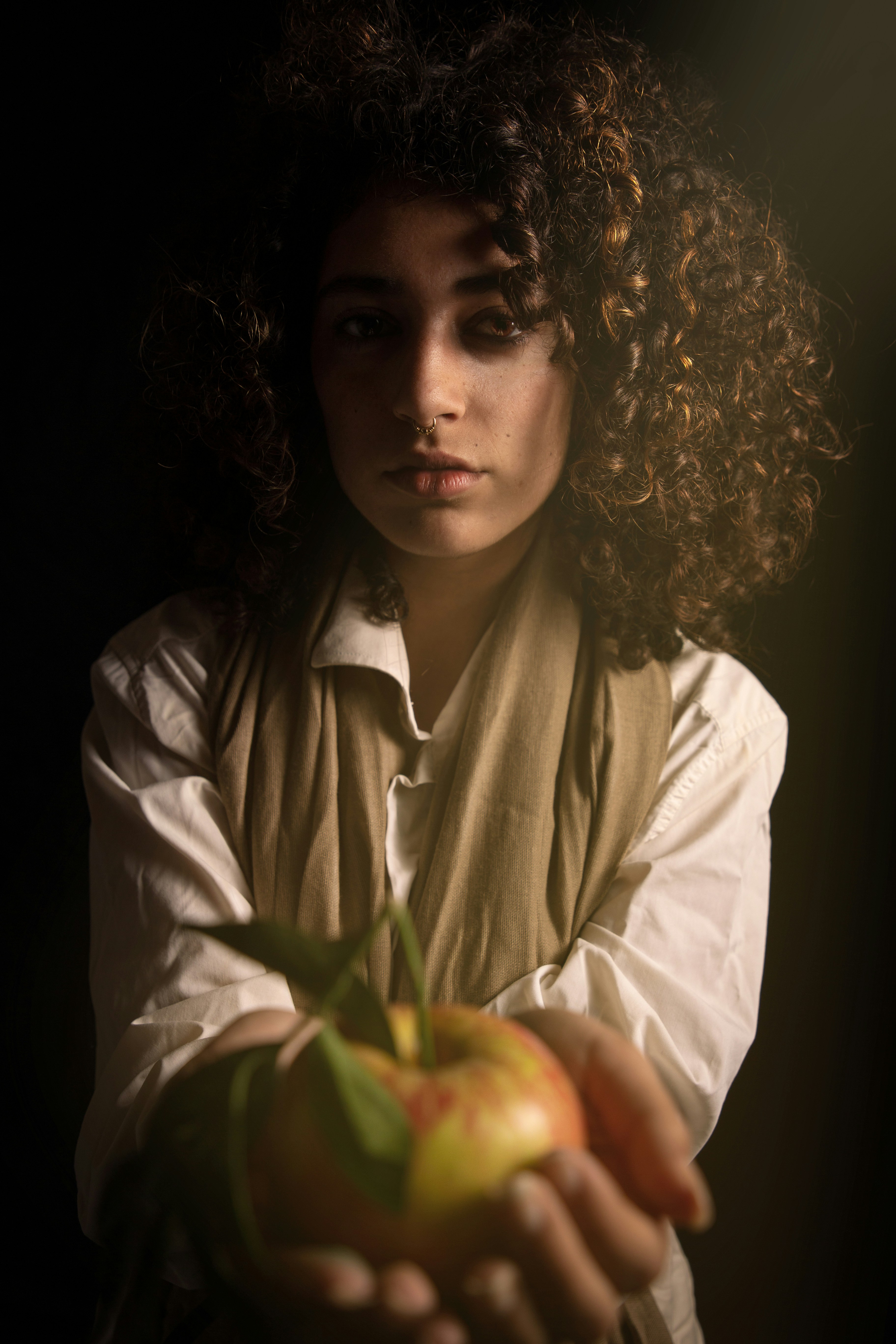 a person holding a plant