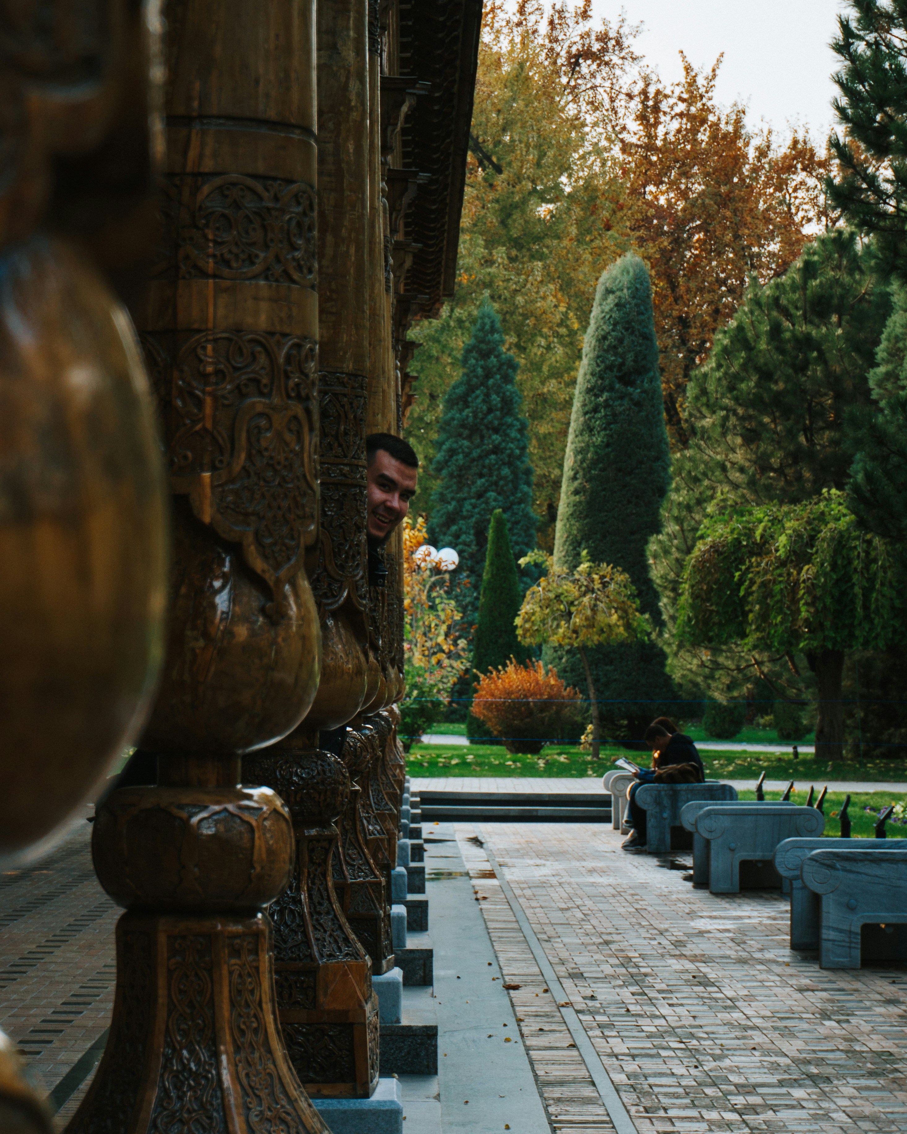 Secret Observer at the Carved Corridor