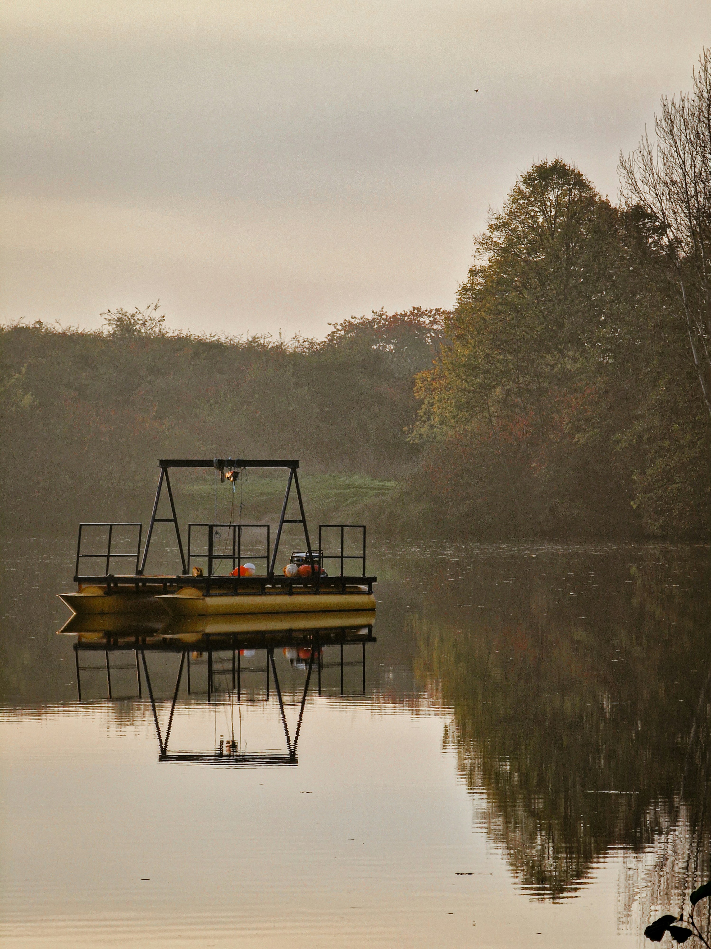 Dusk Platform: A Quiet Float on a Glassy Lake