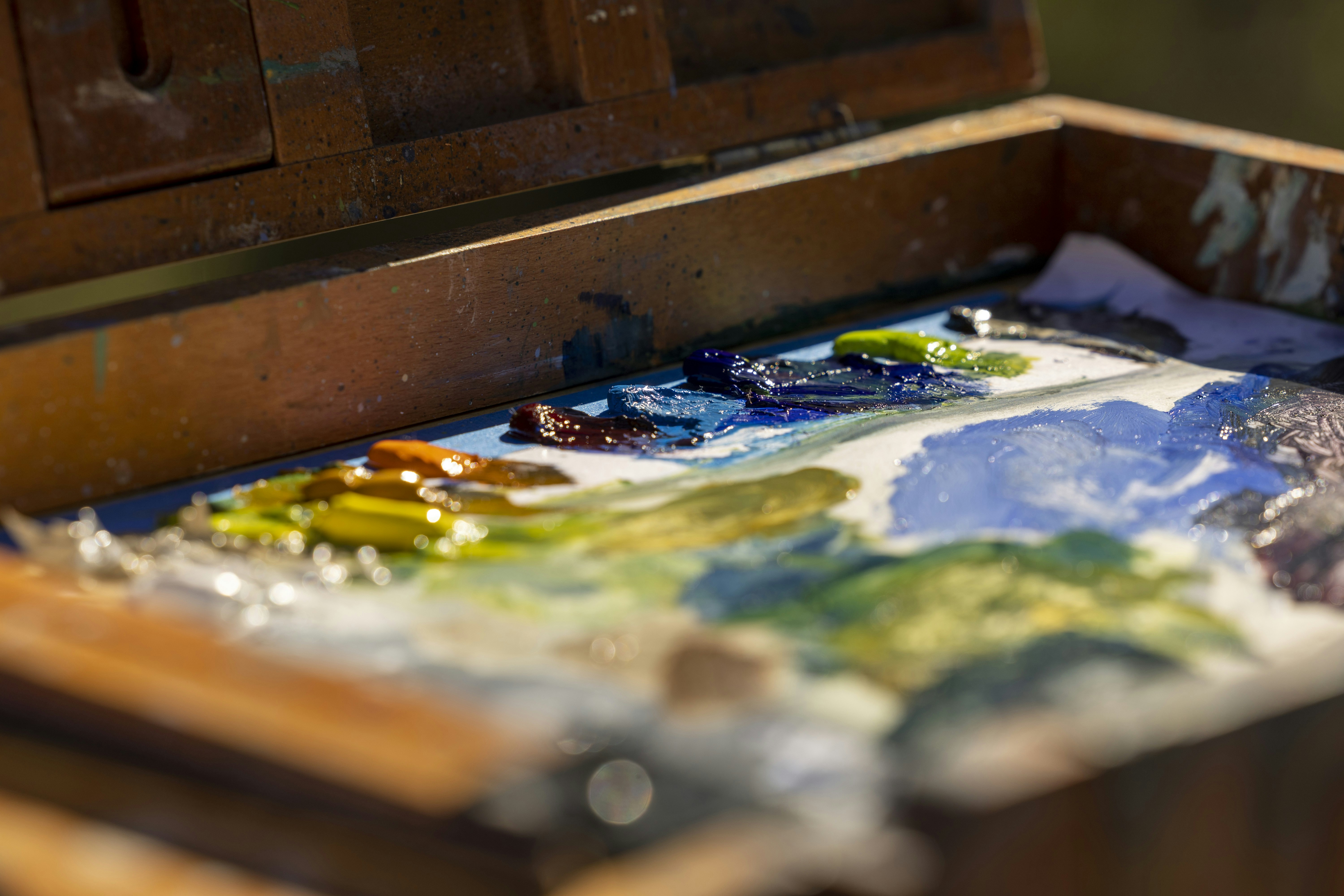 Palette at the Opened Easel: Colors Ready for the Next Stroke