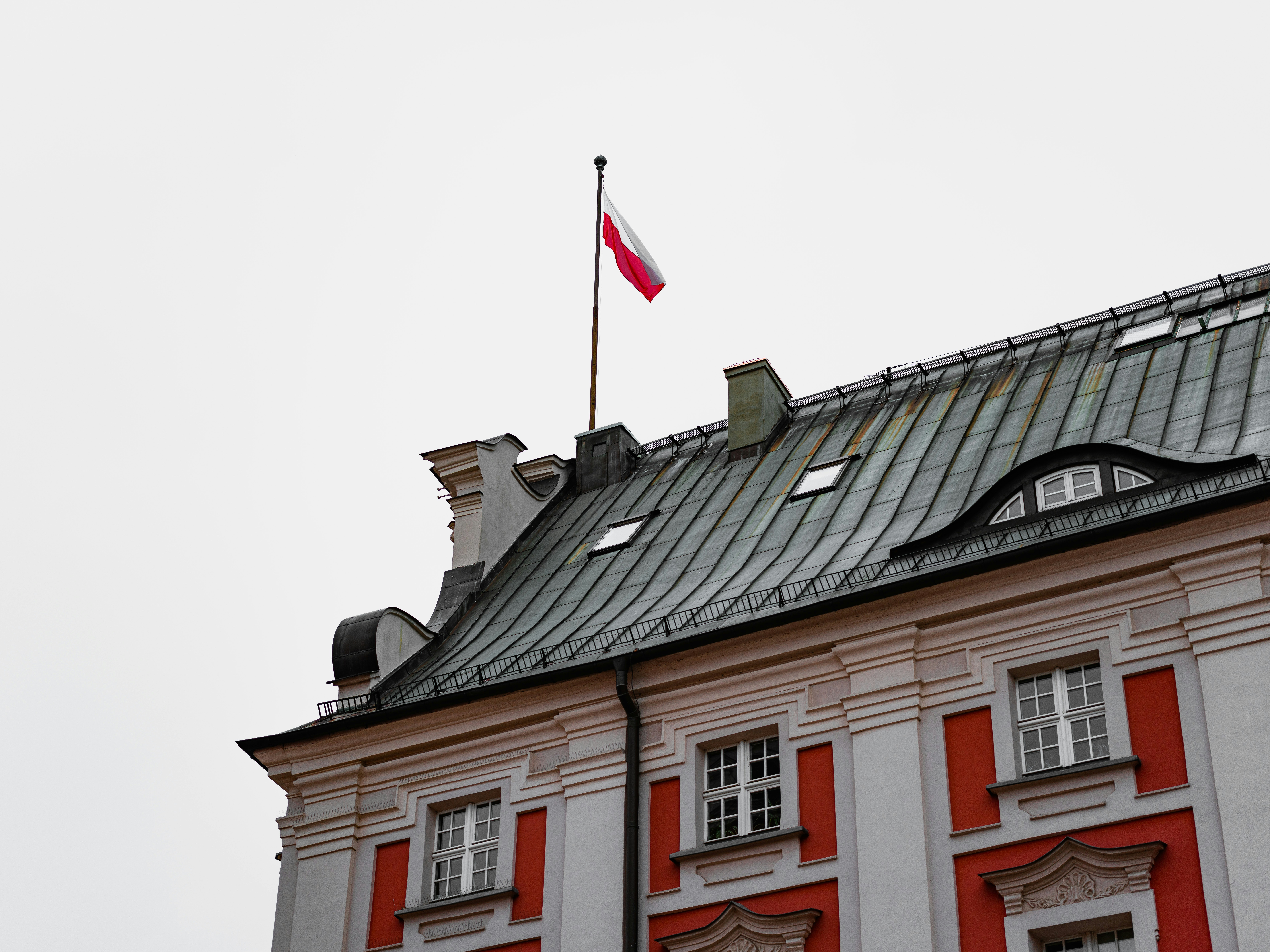 a flag on top of a building