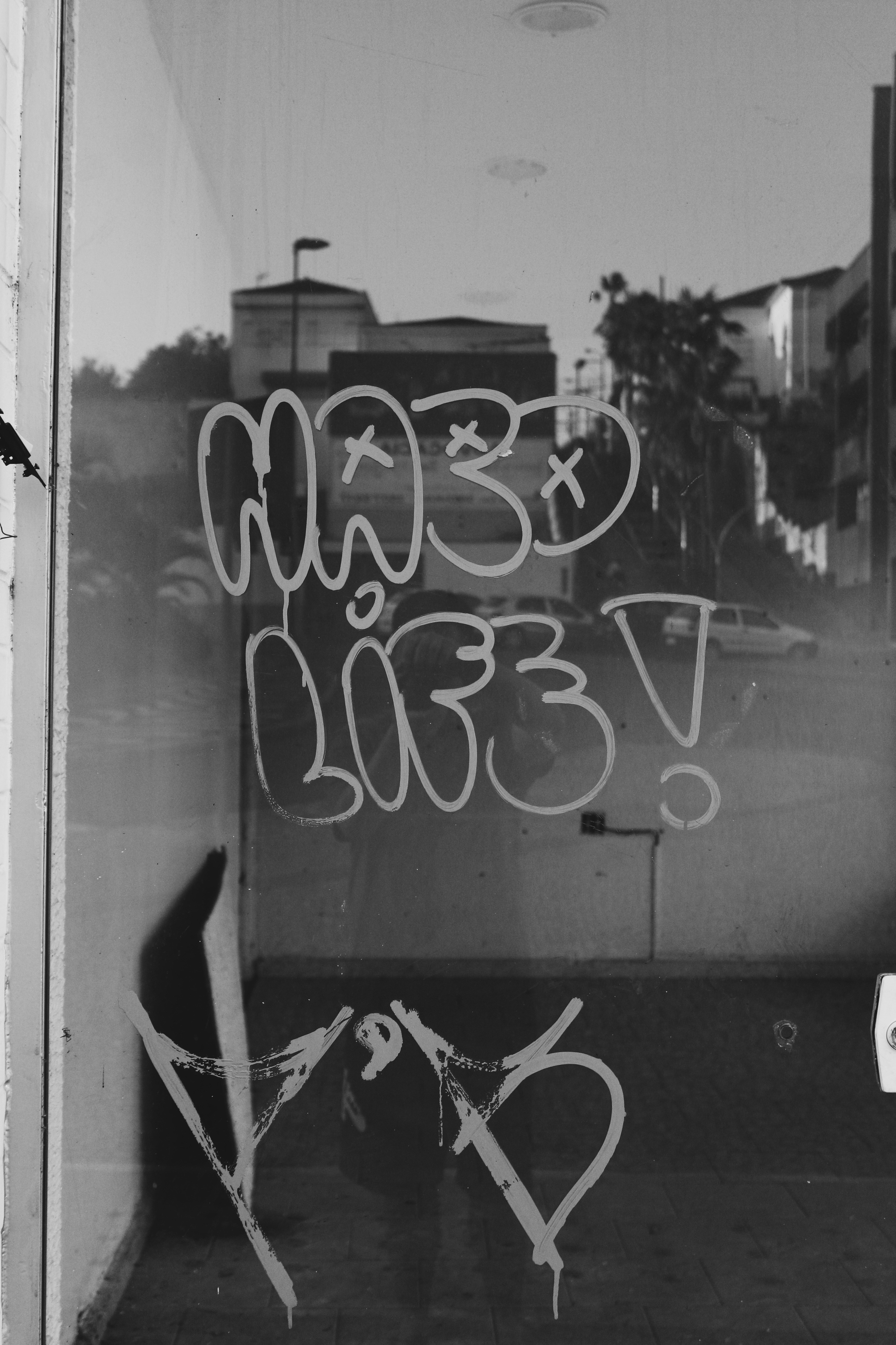 Echo on Glass: Graffiti Weaving Through a Quiet City Window