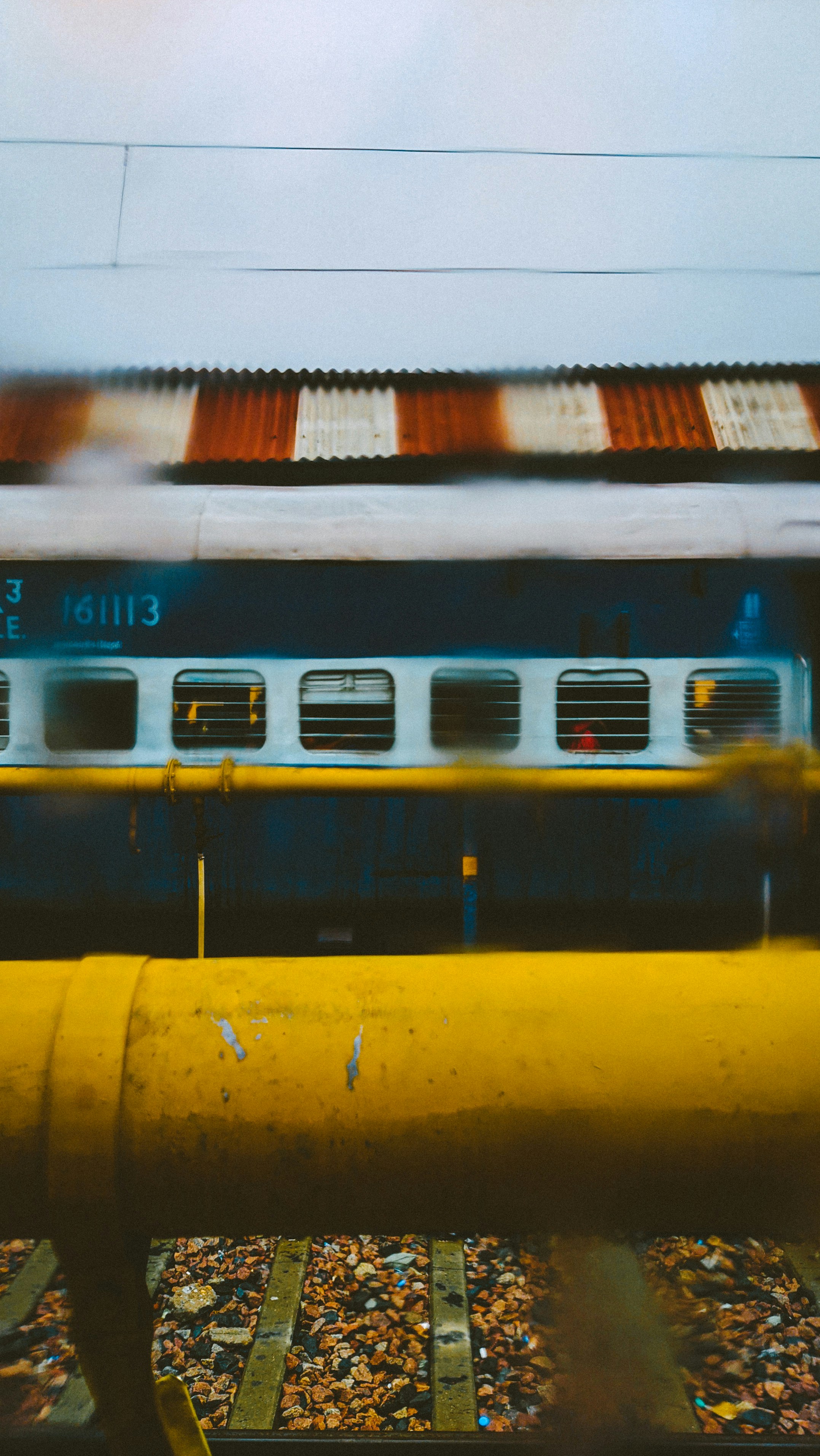 a train on the railway tracks