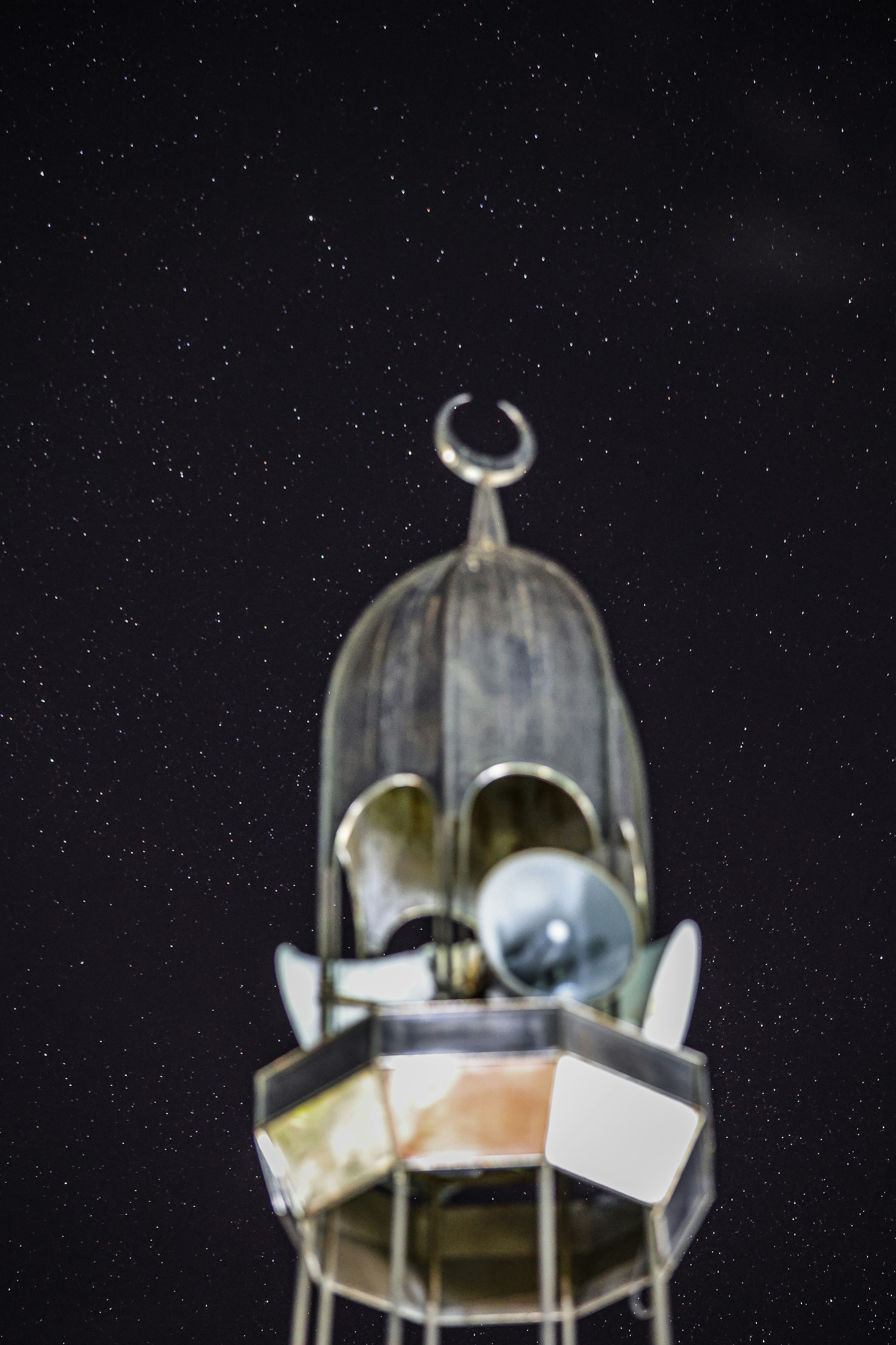 Starry Night Over a Weathered Spire