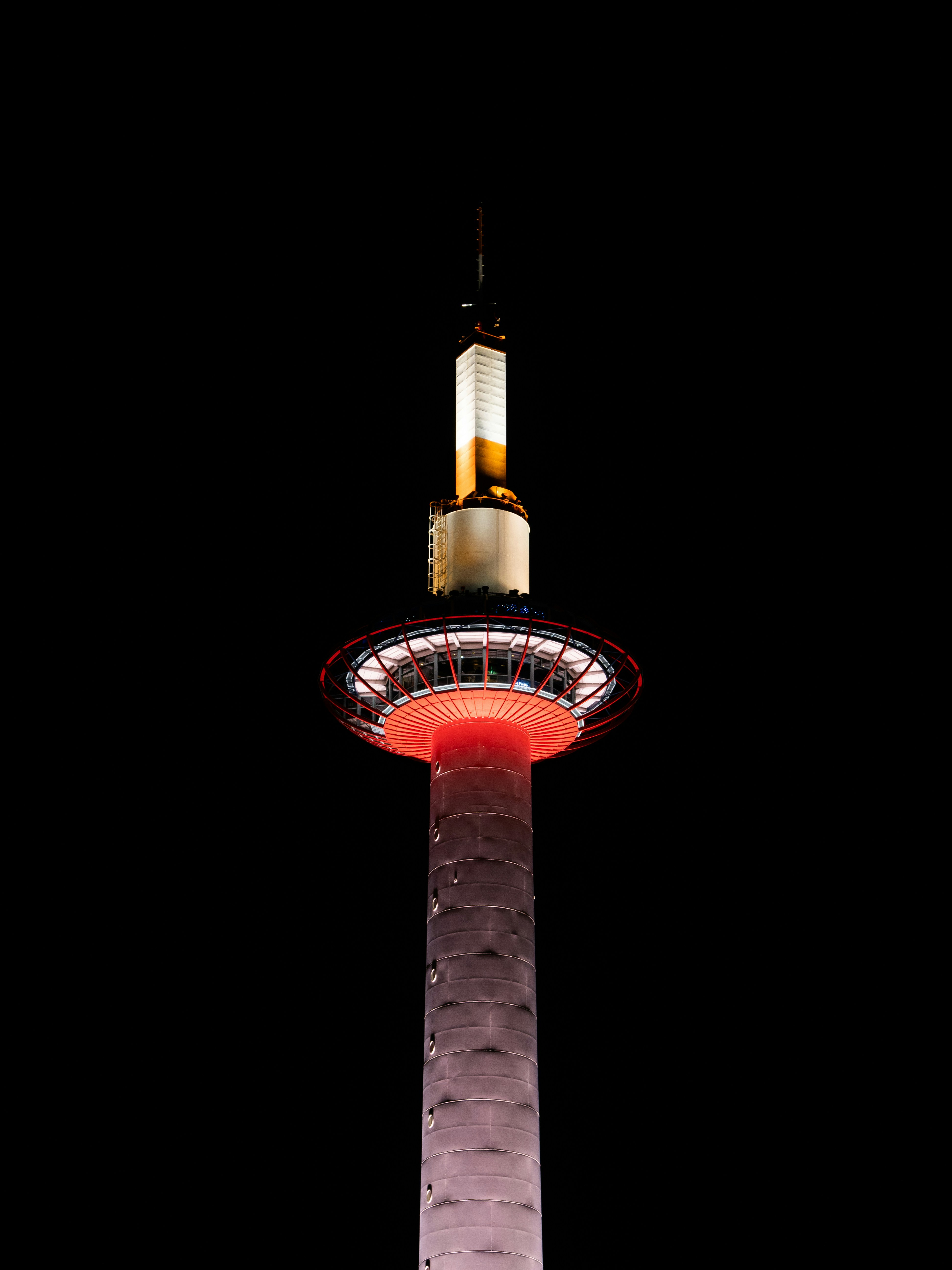 Crimson Halo Over a Midnight Tower