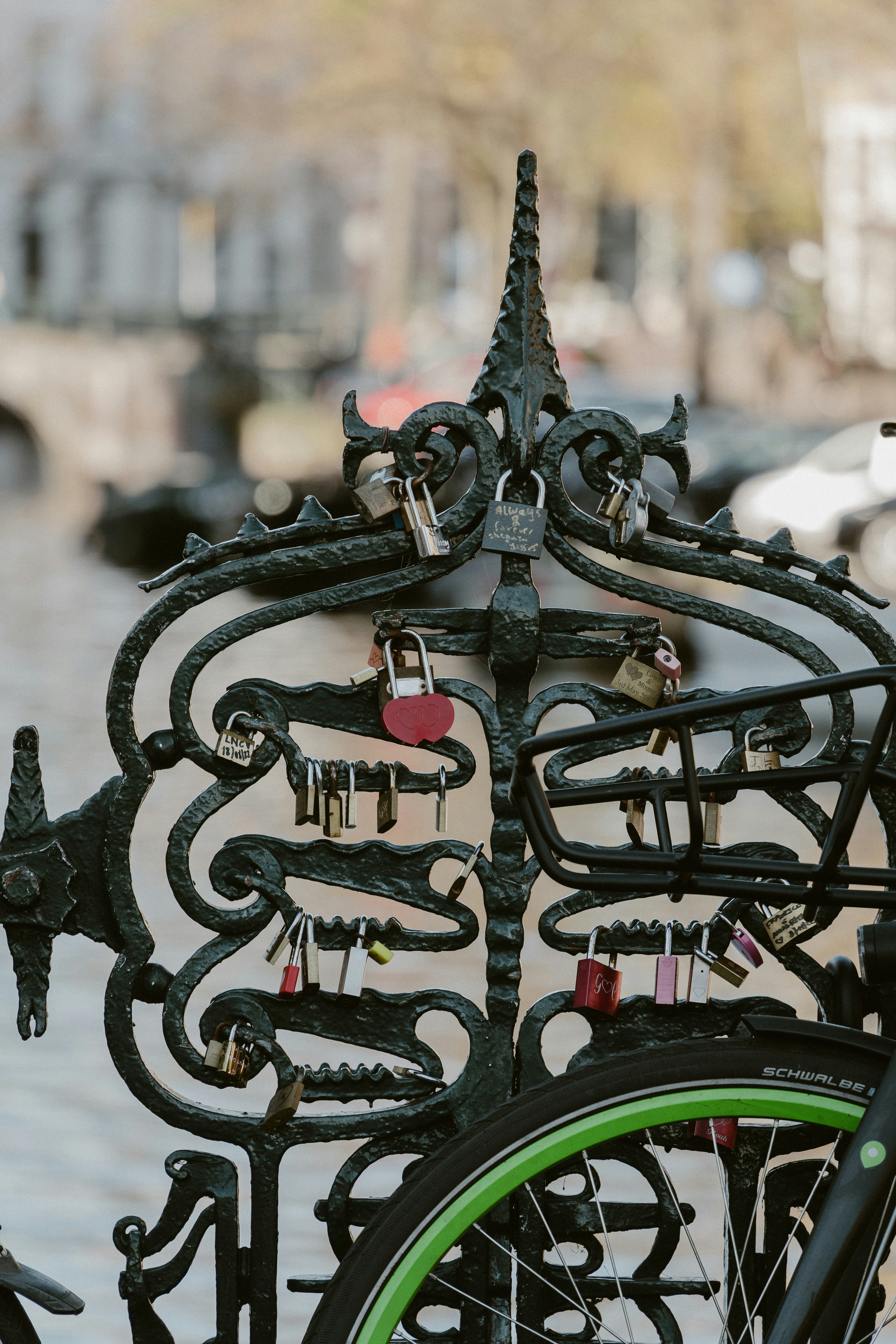 Iron Lace by the Canal: Love Locks and a Lime-Green Wheel