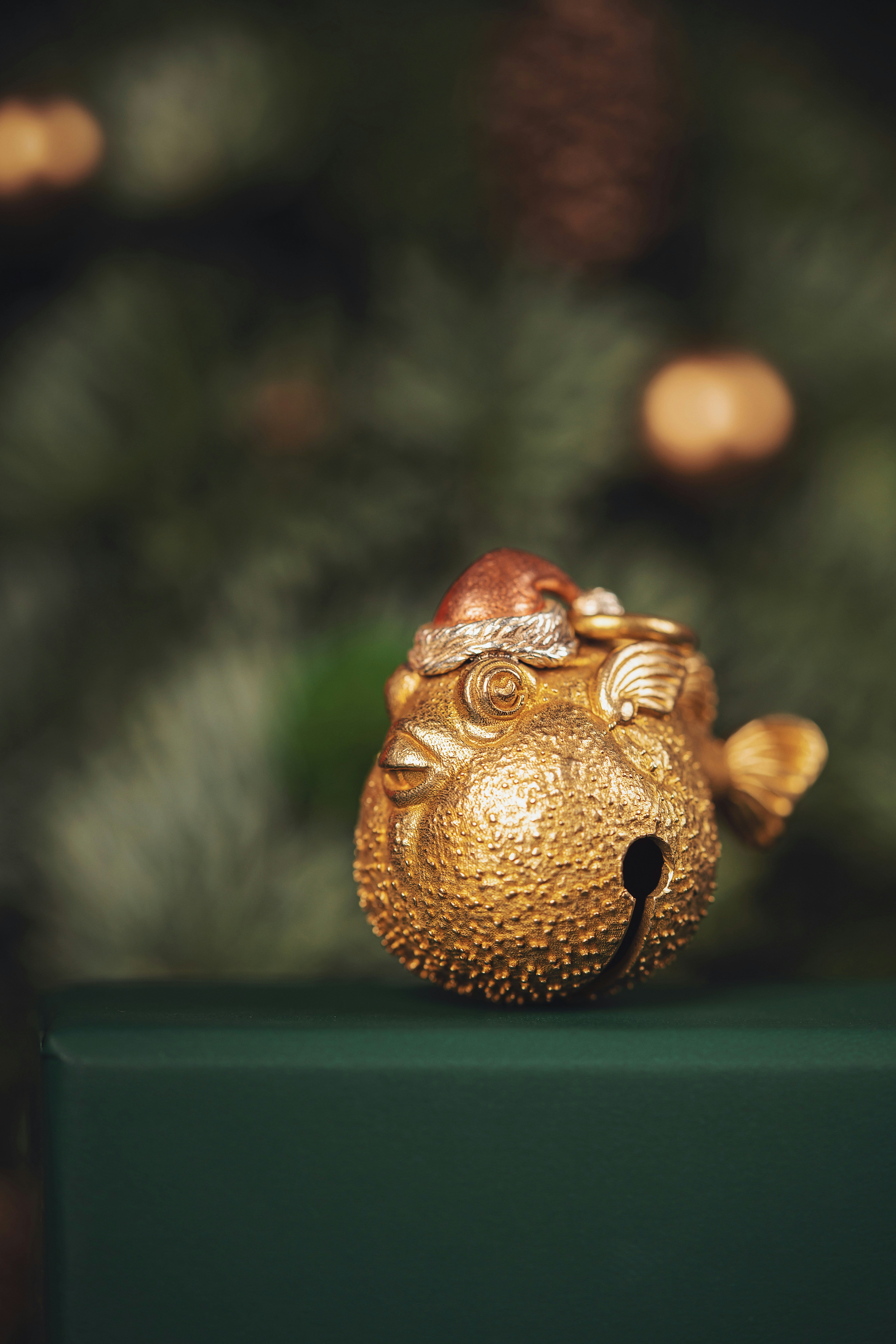 Auric Ornament on a Velvet Green Stage