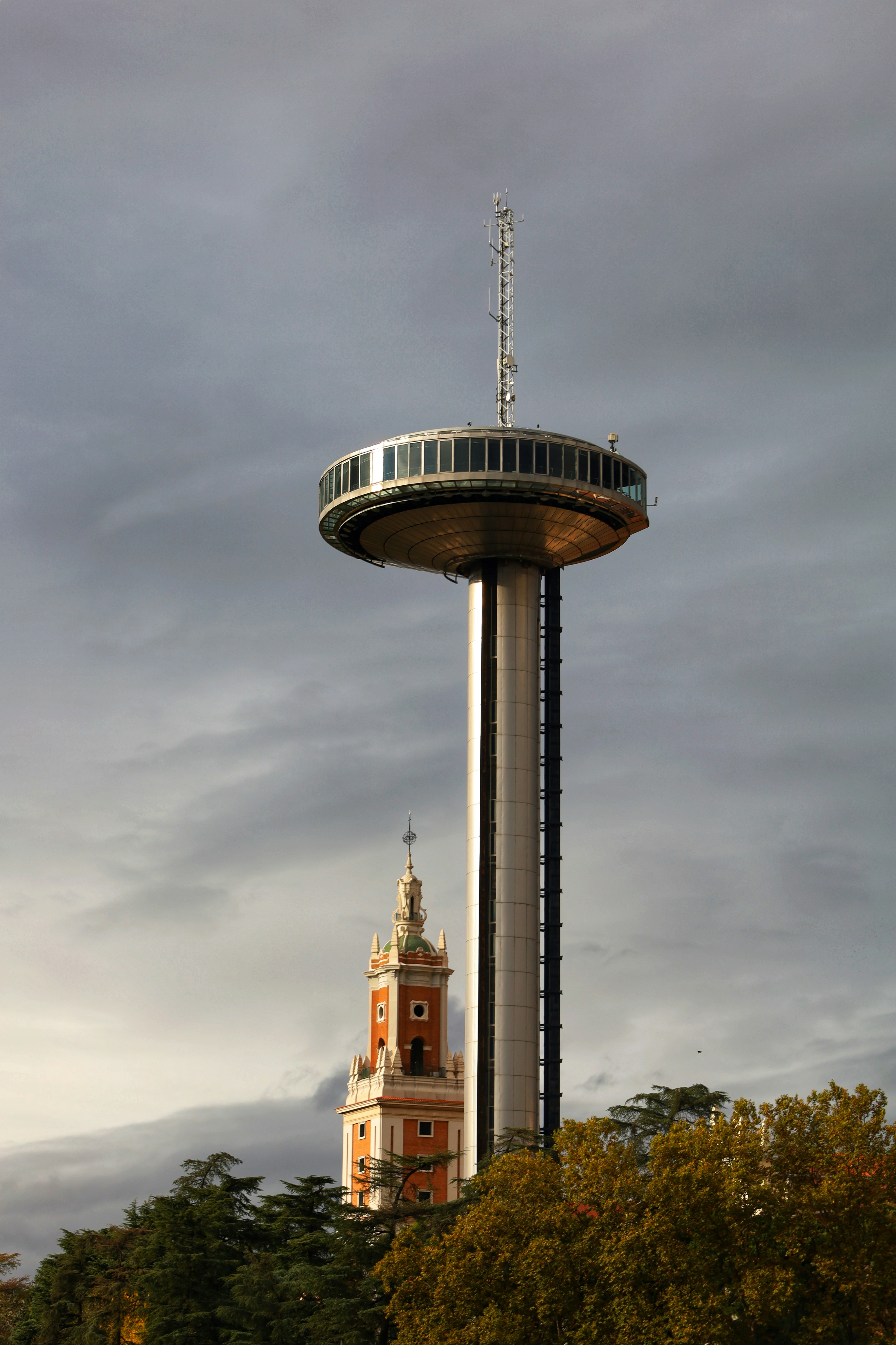 a tall tower with a pointed top