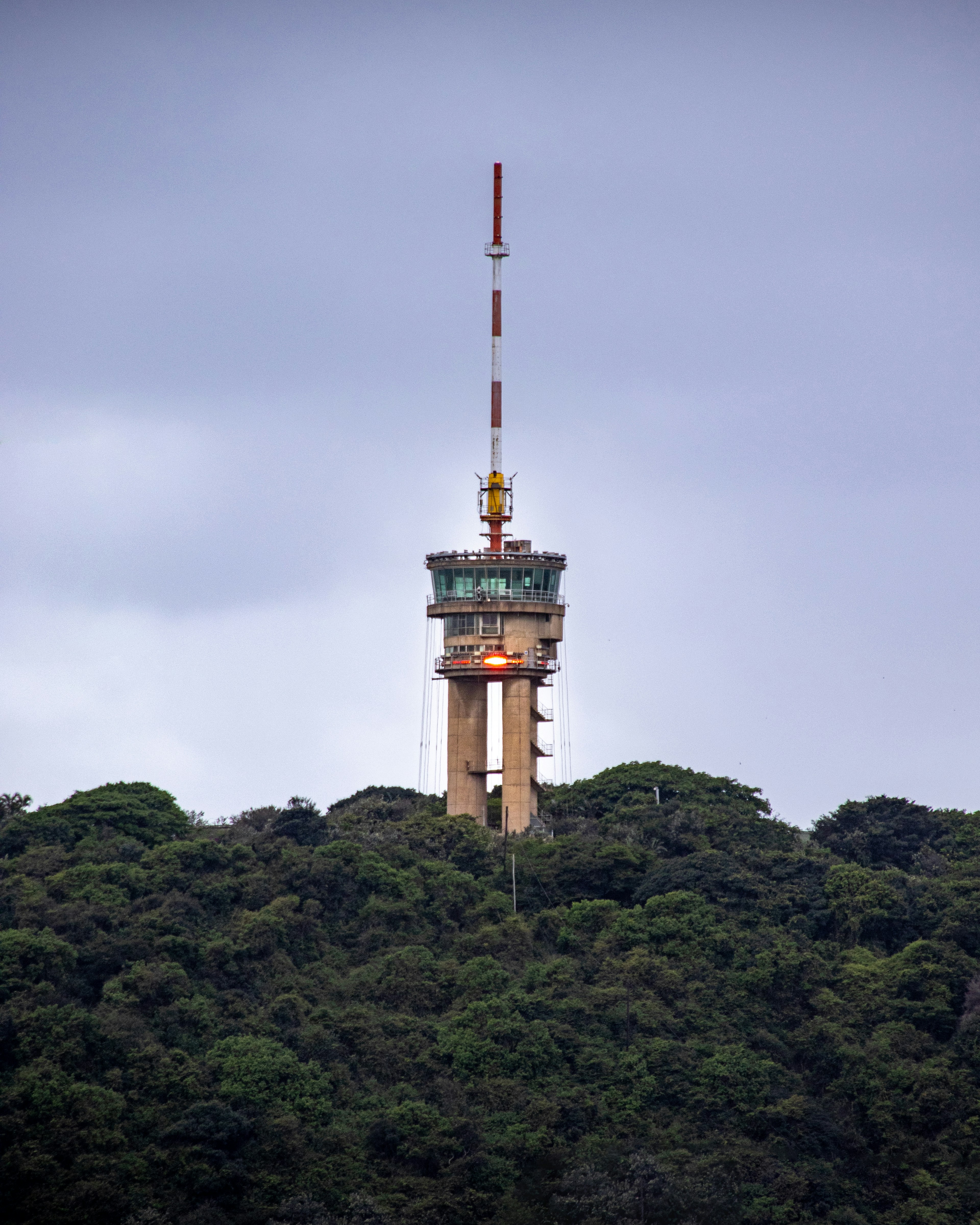 Communication Tower Rising Above the Ridge
