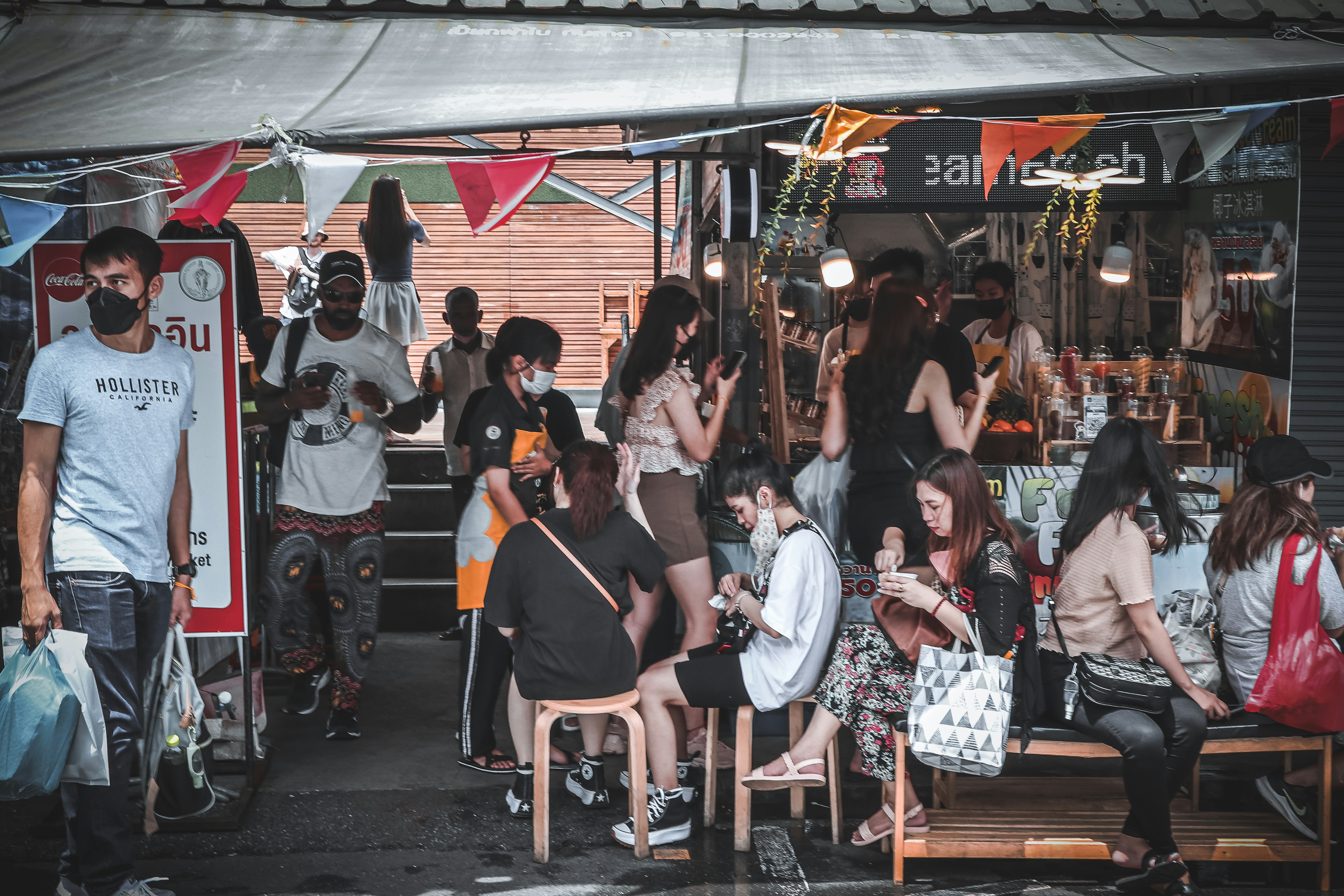 A group of people standing outside a building photo – Free Bangkok ...