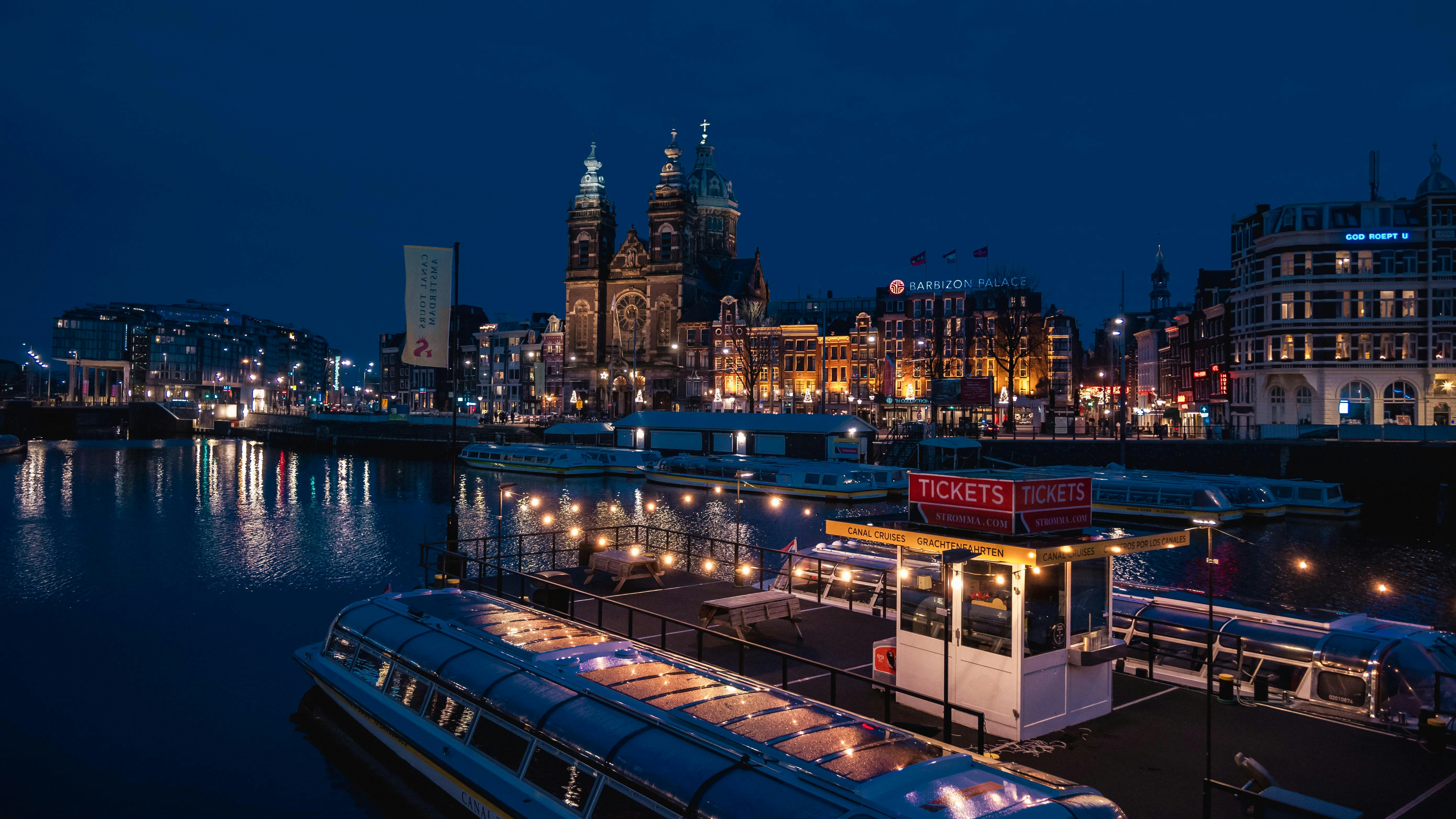 Nocturnal Harbor Reverie: Twin-Spired Skyline and Quiet Dock