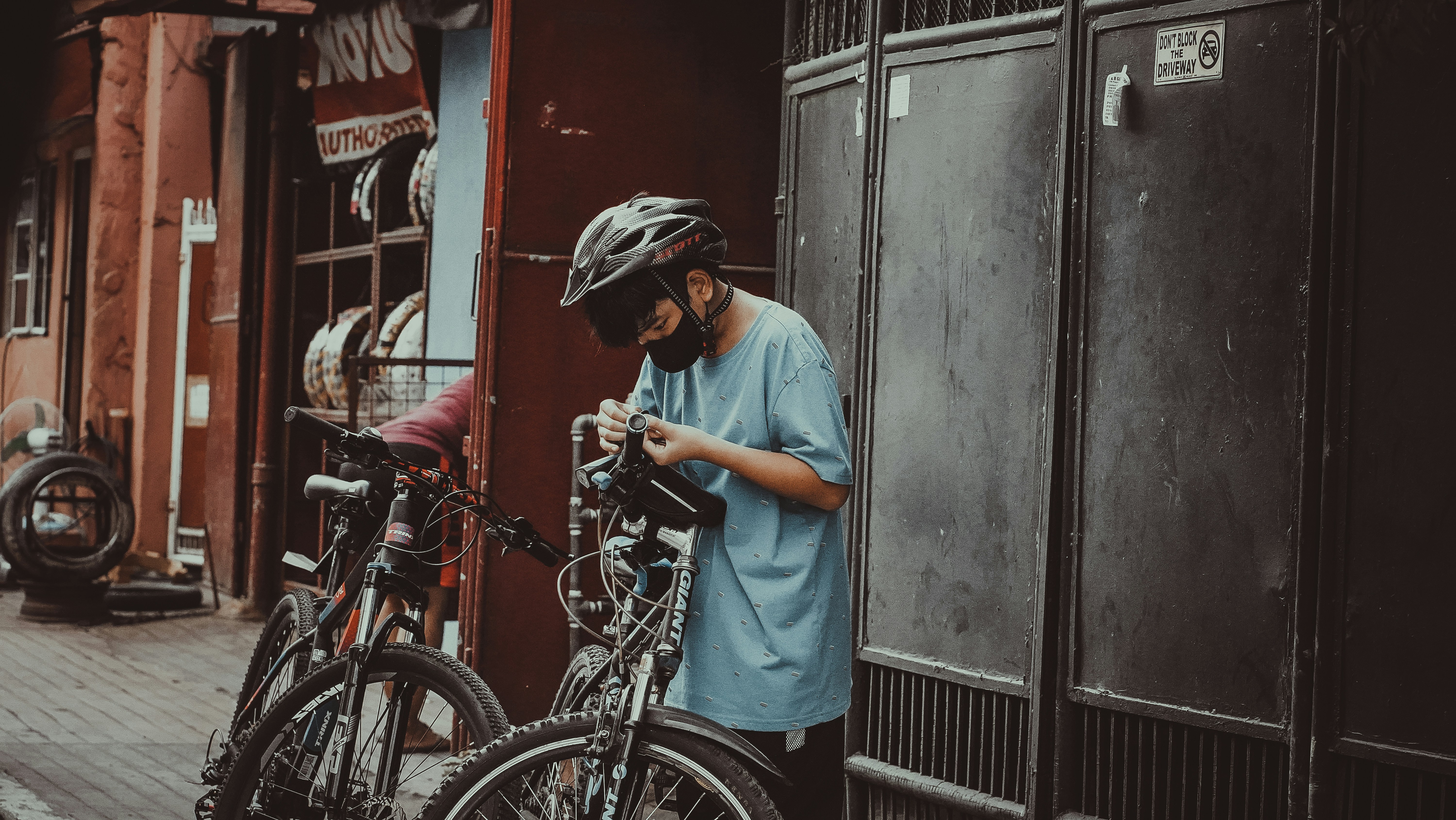 a person on a bicycle