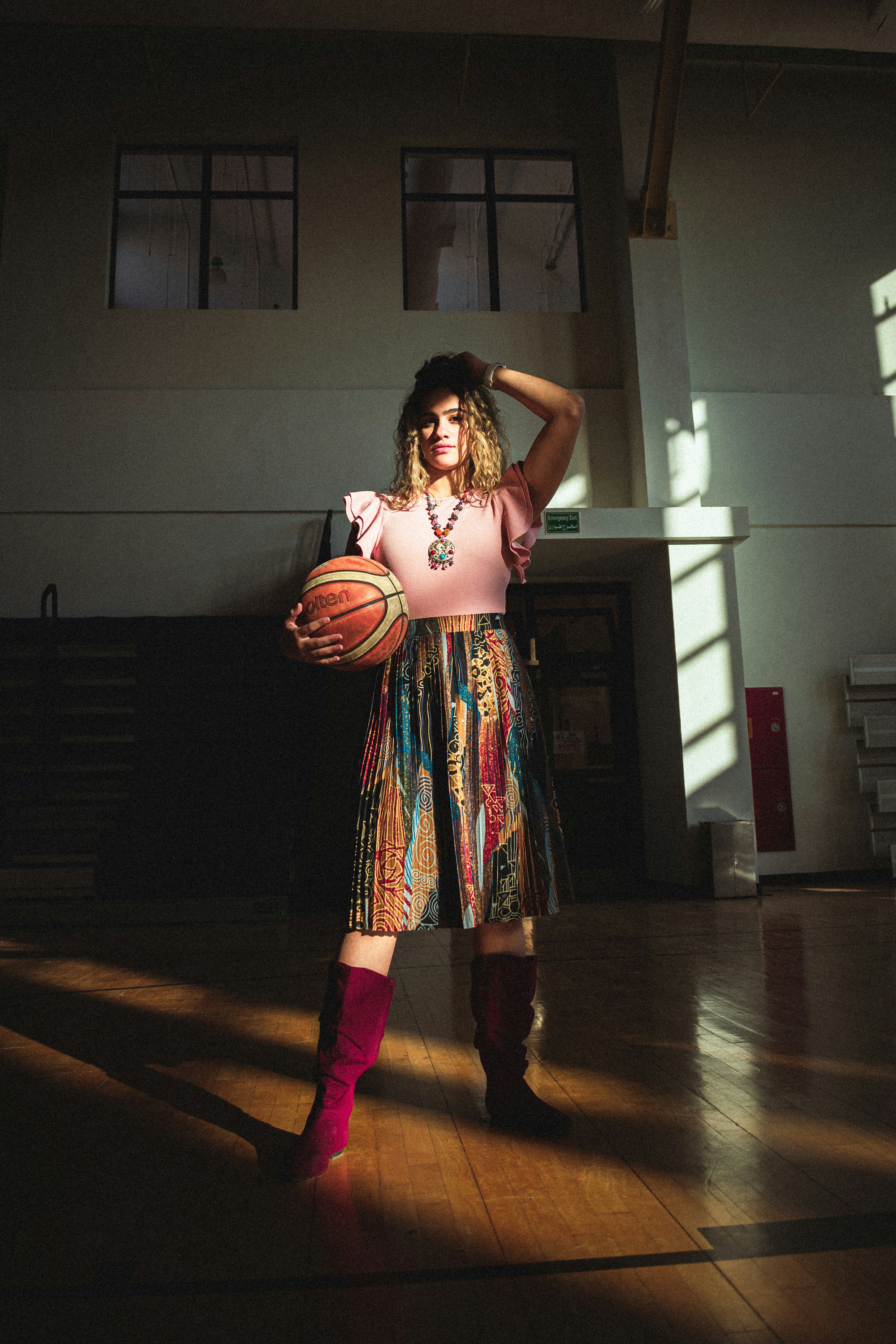 Basketball in Bloom: A Portrait with Colorful Flair