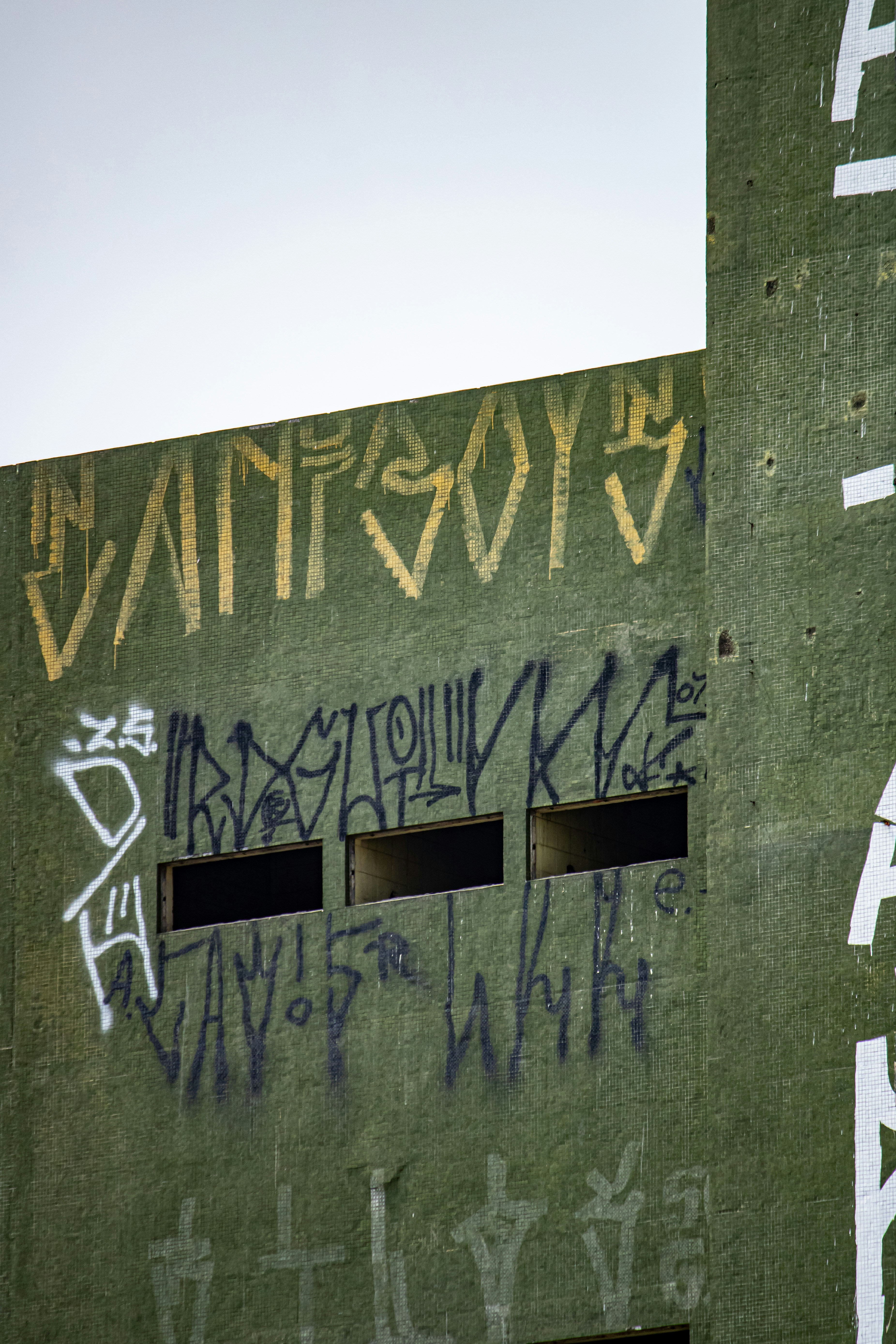 a building with graffiti on it