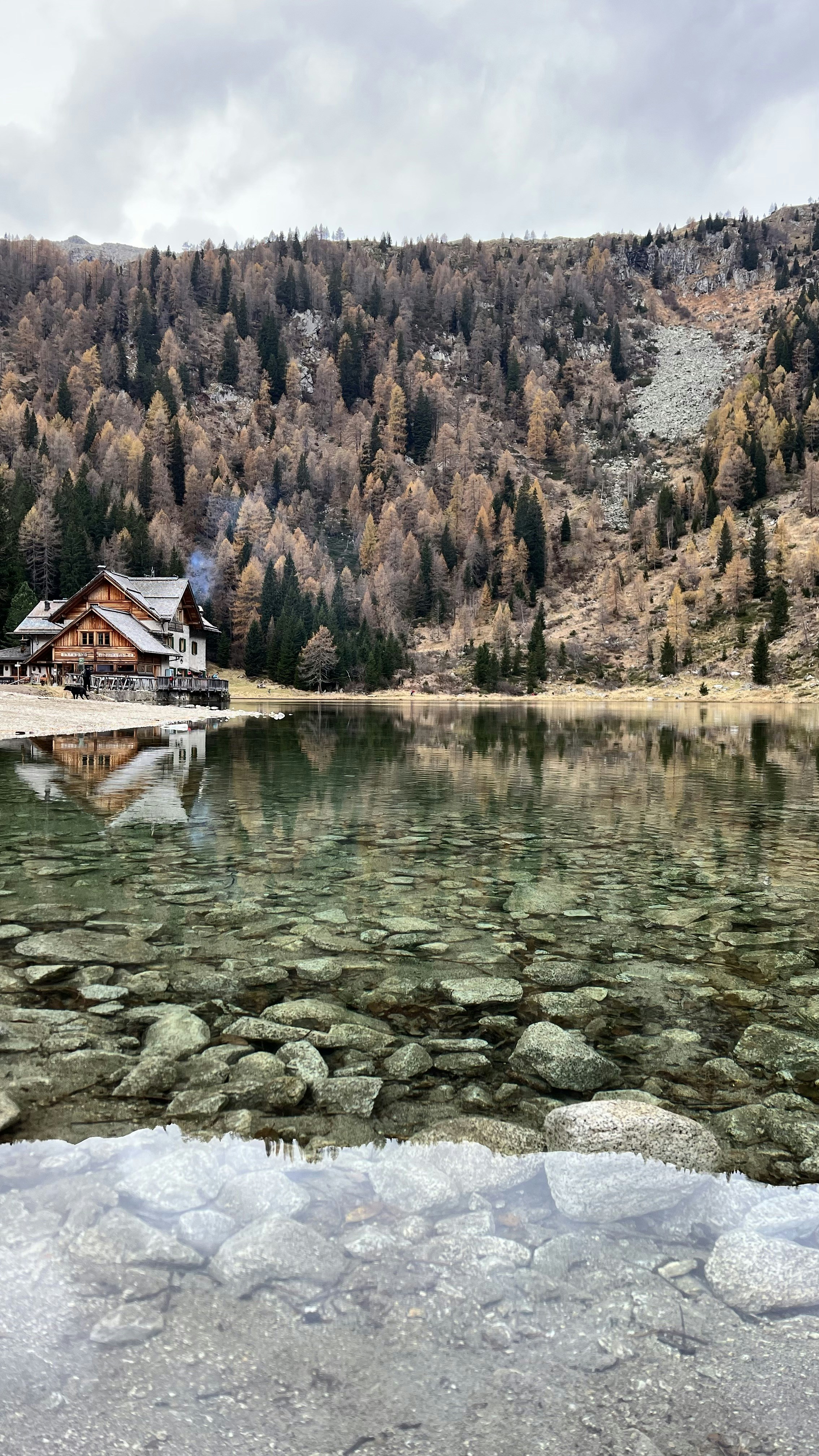 Une maison sur une rive rocheuse au bord d’un lac photo – Photo Lac ...
