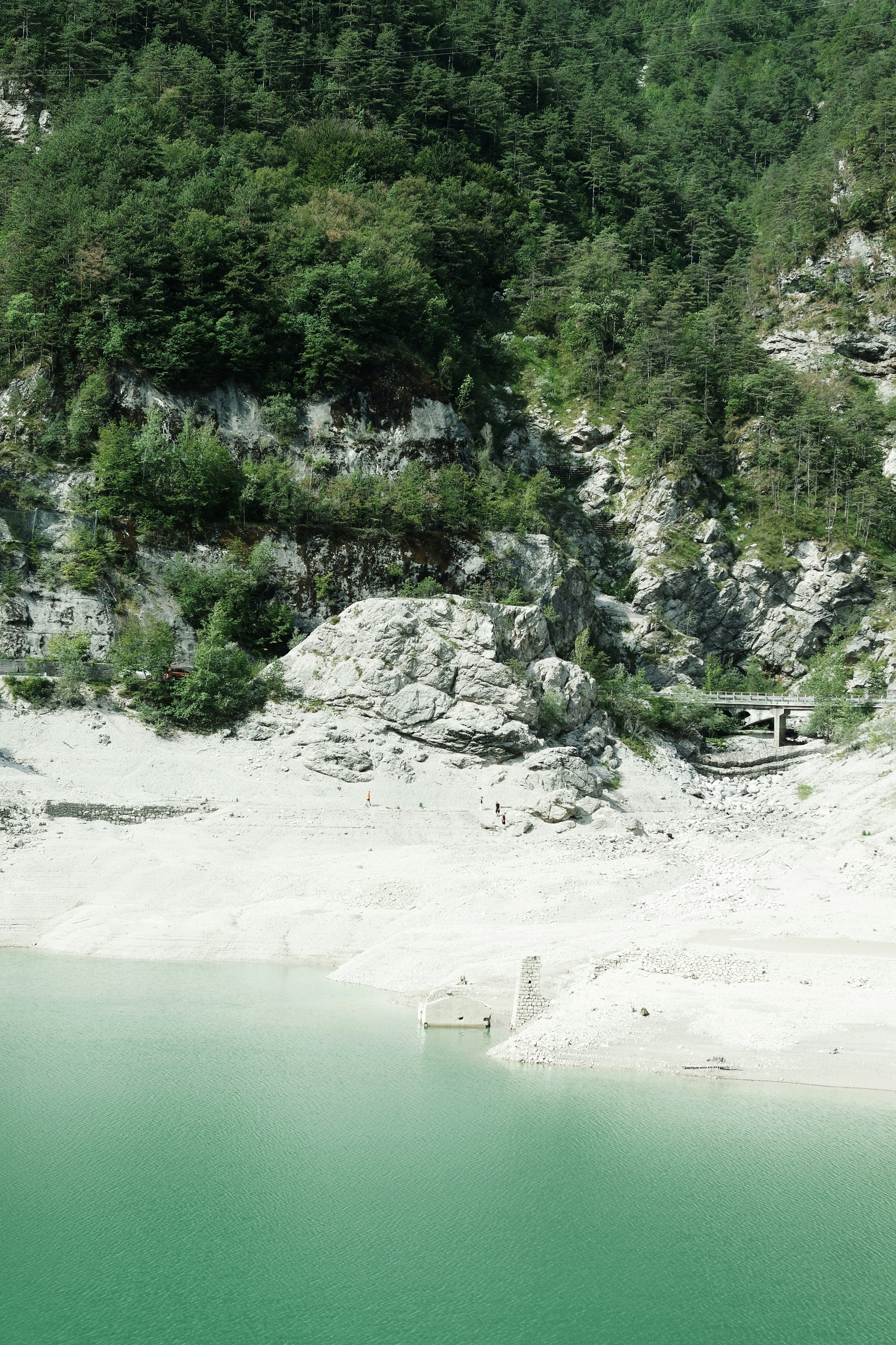Une plage arborée et un bâtiment photo – Photo Lago di Redona Gratuite ...