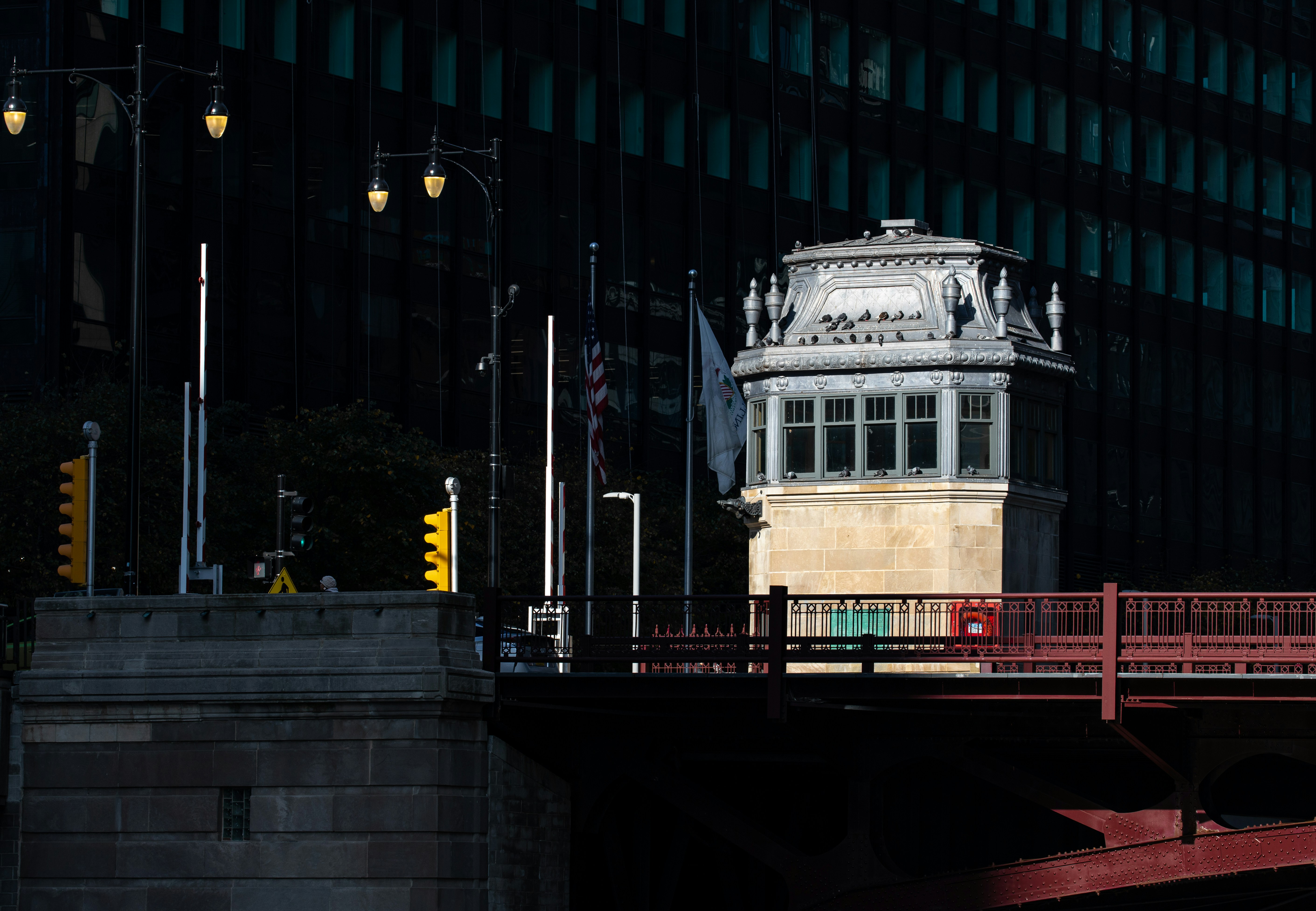 Gilded Lantern on the Bridge: A Beacon Between Steel and Night