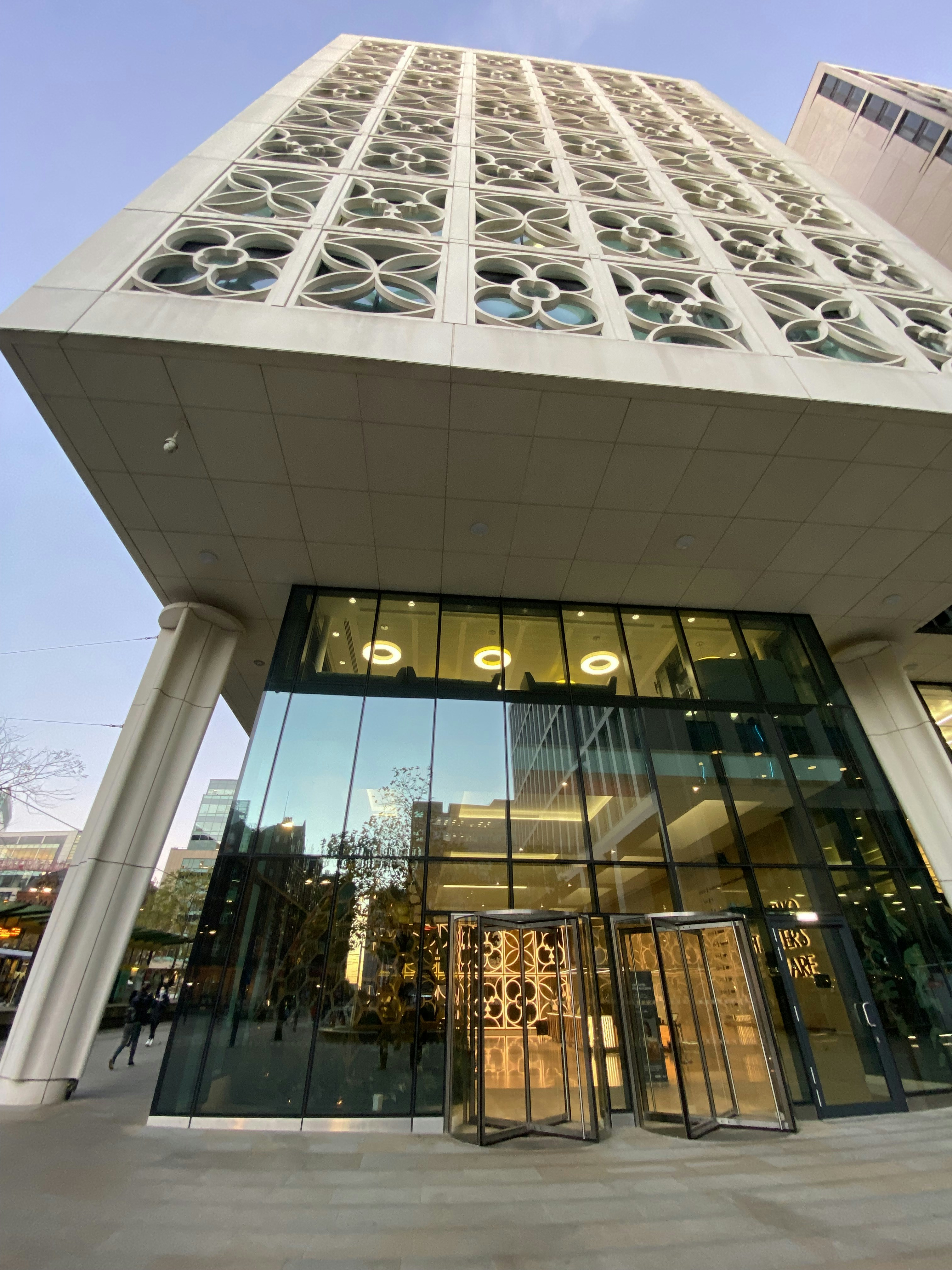 a building with glass windows