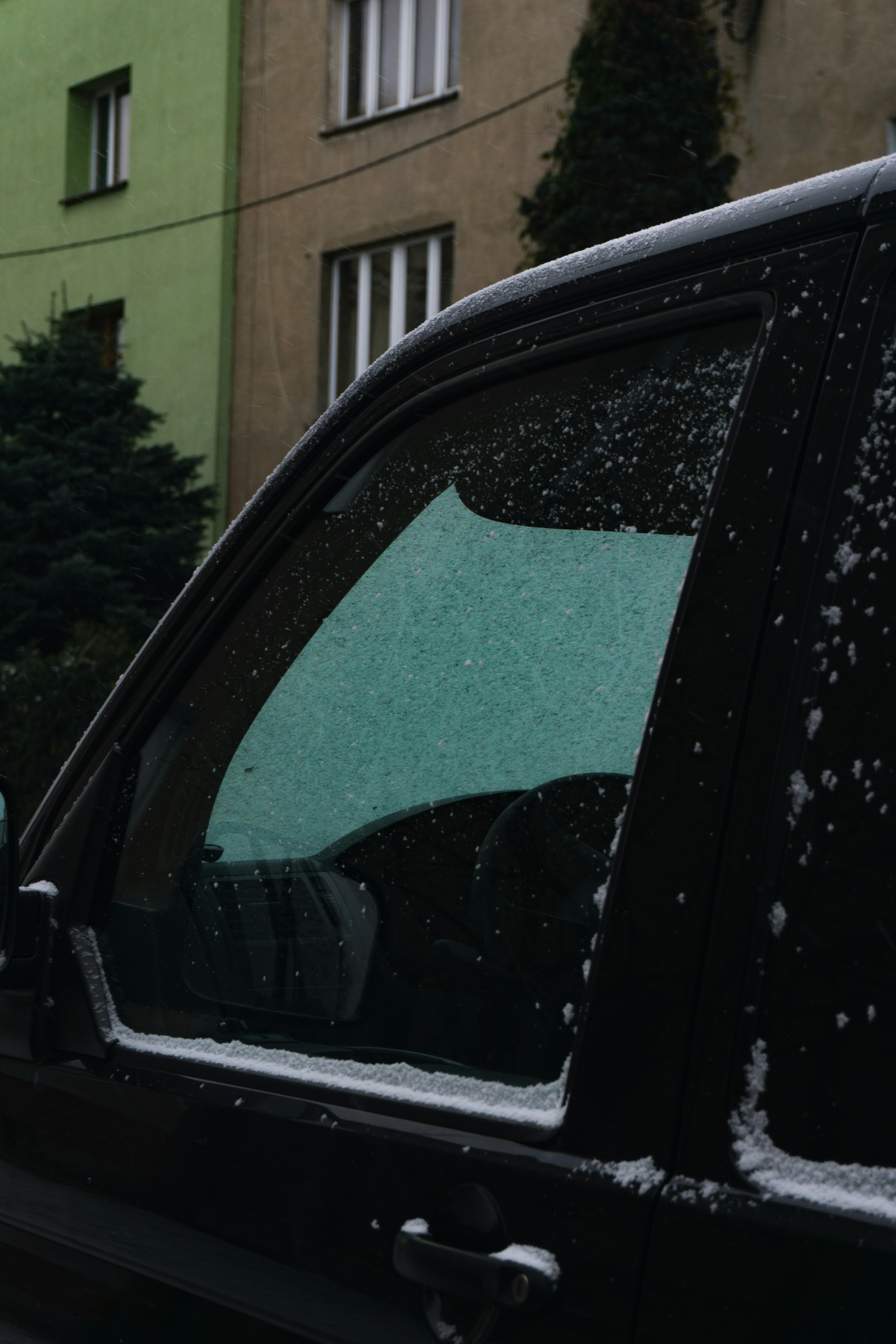 a car covered in snow