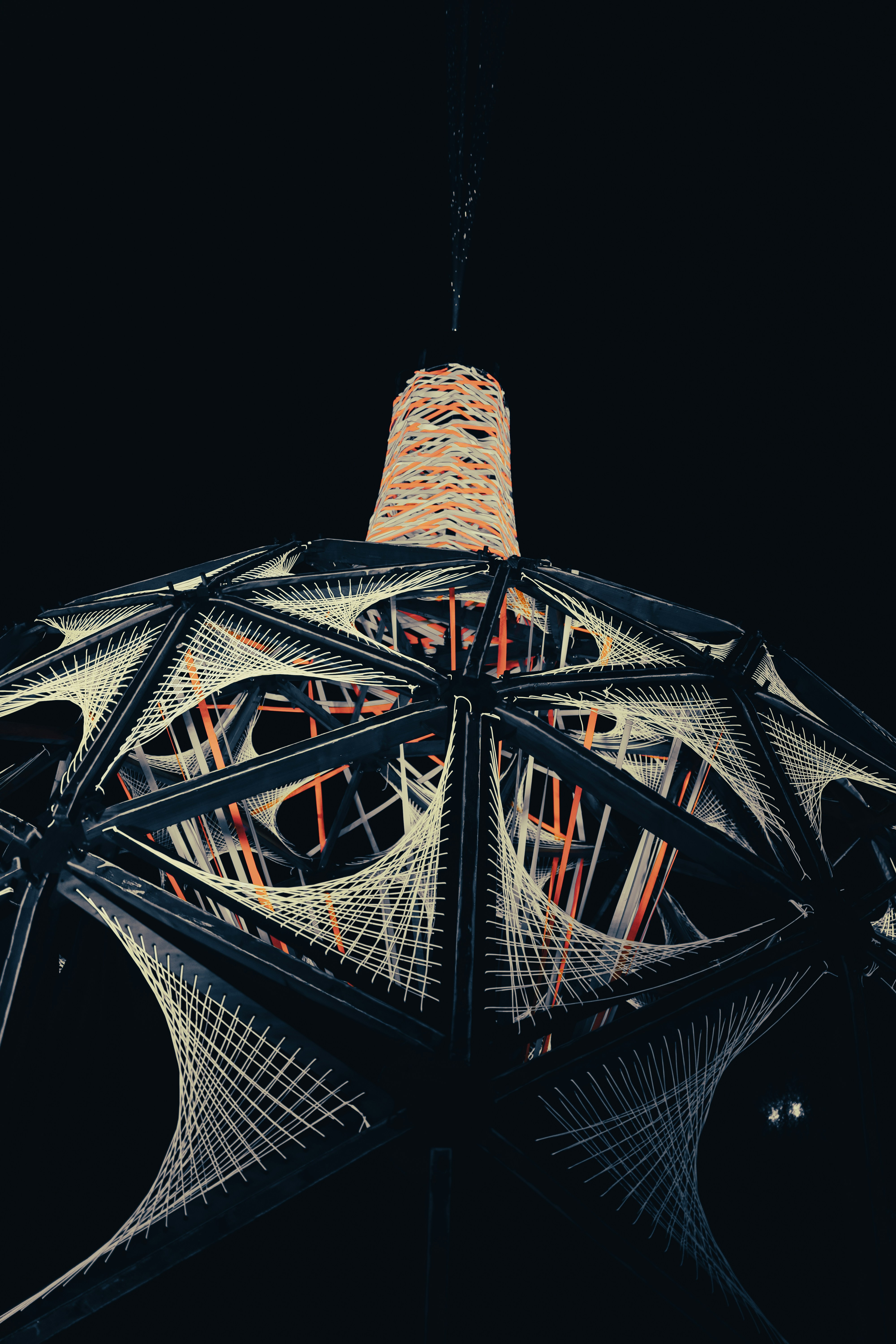 Illuminated Lattice: A Night Portrait of the Tower Structure