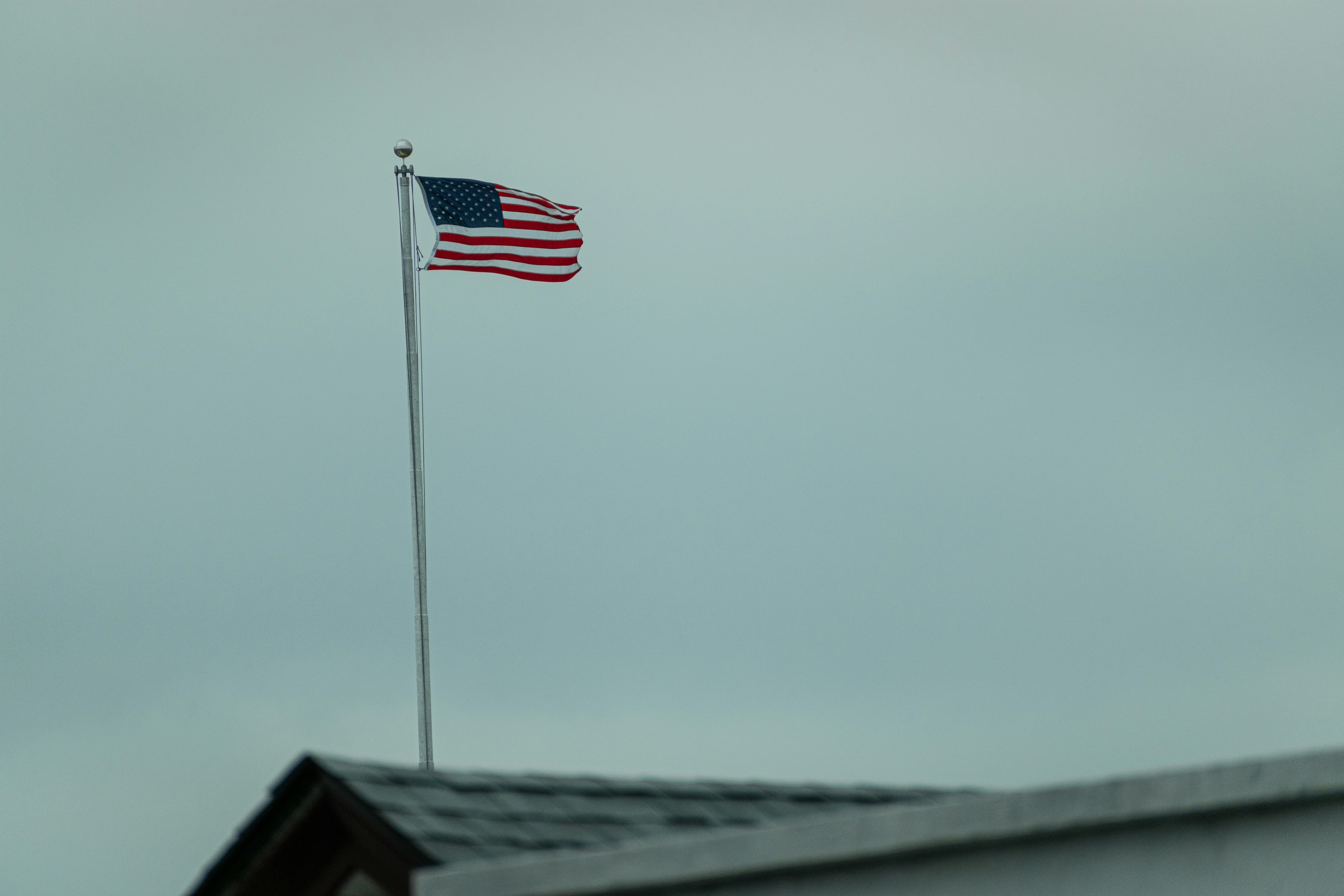 a flag on a pole