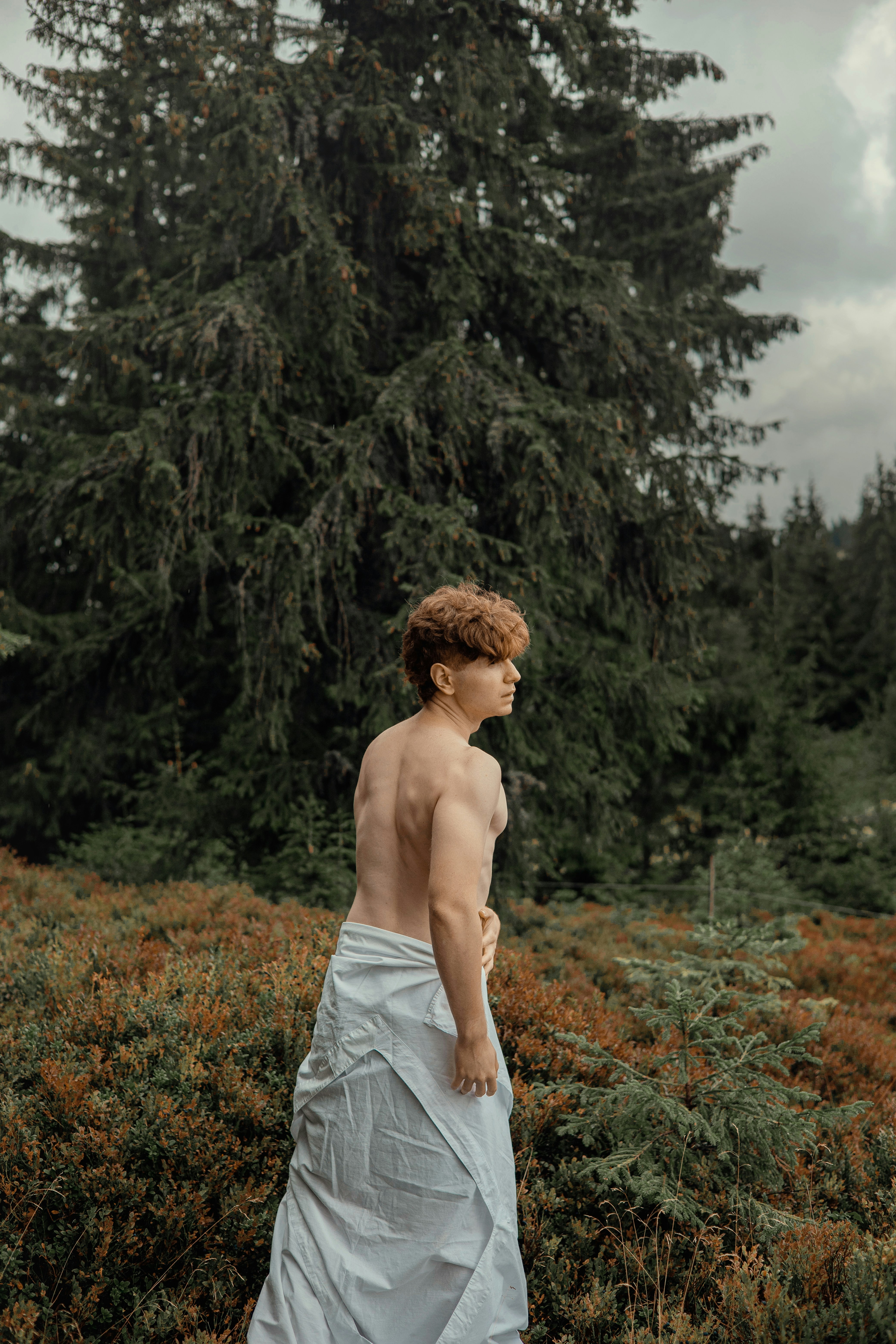 Forest Portrait: Bare Shoulders in a Mossy Clearing