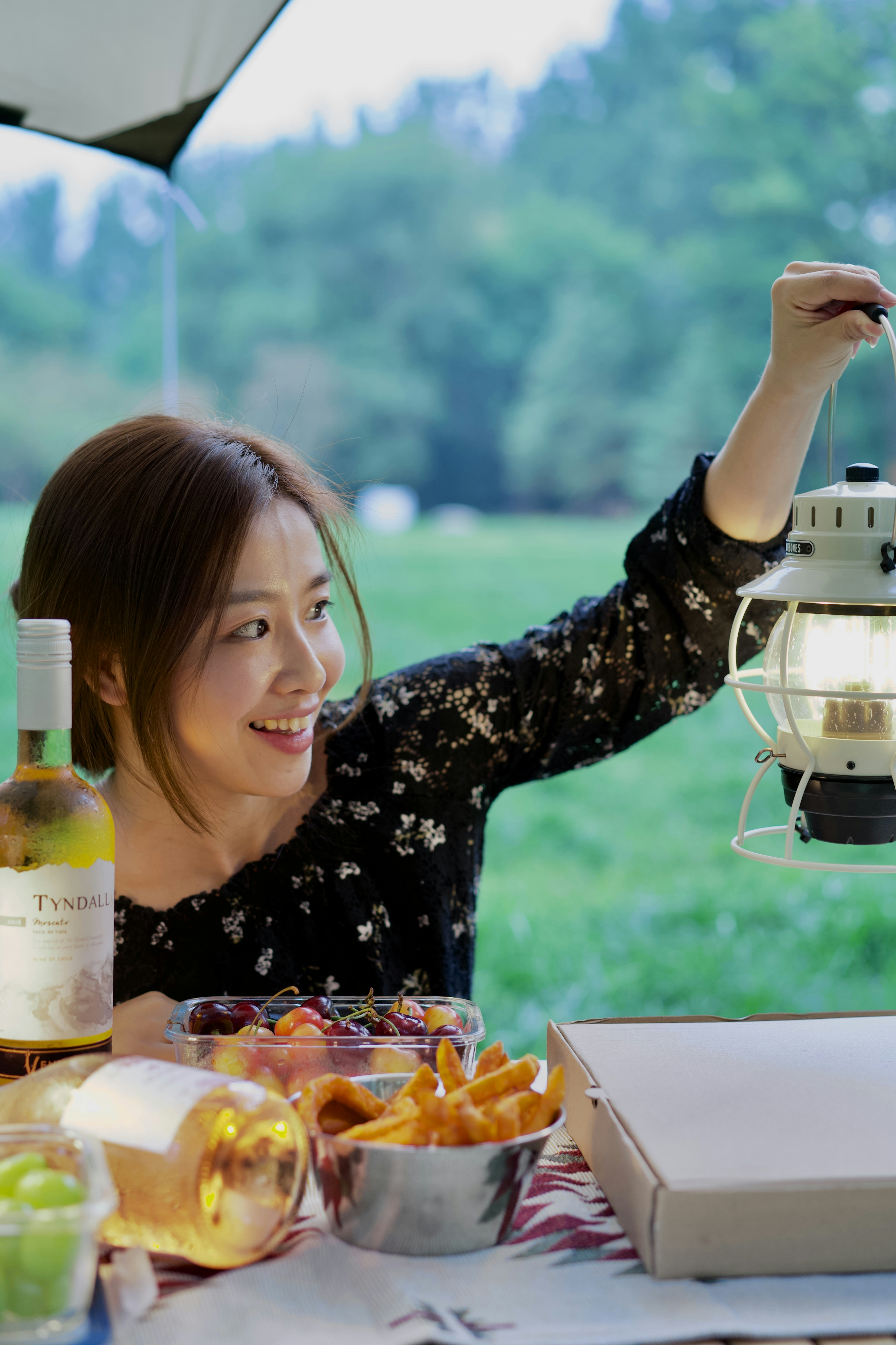 Lantern Light and Laughter: A Park Picnic Portrait