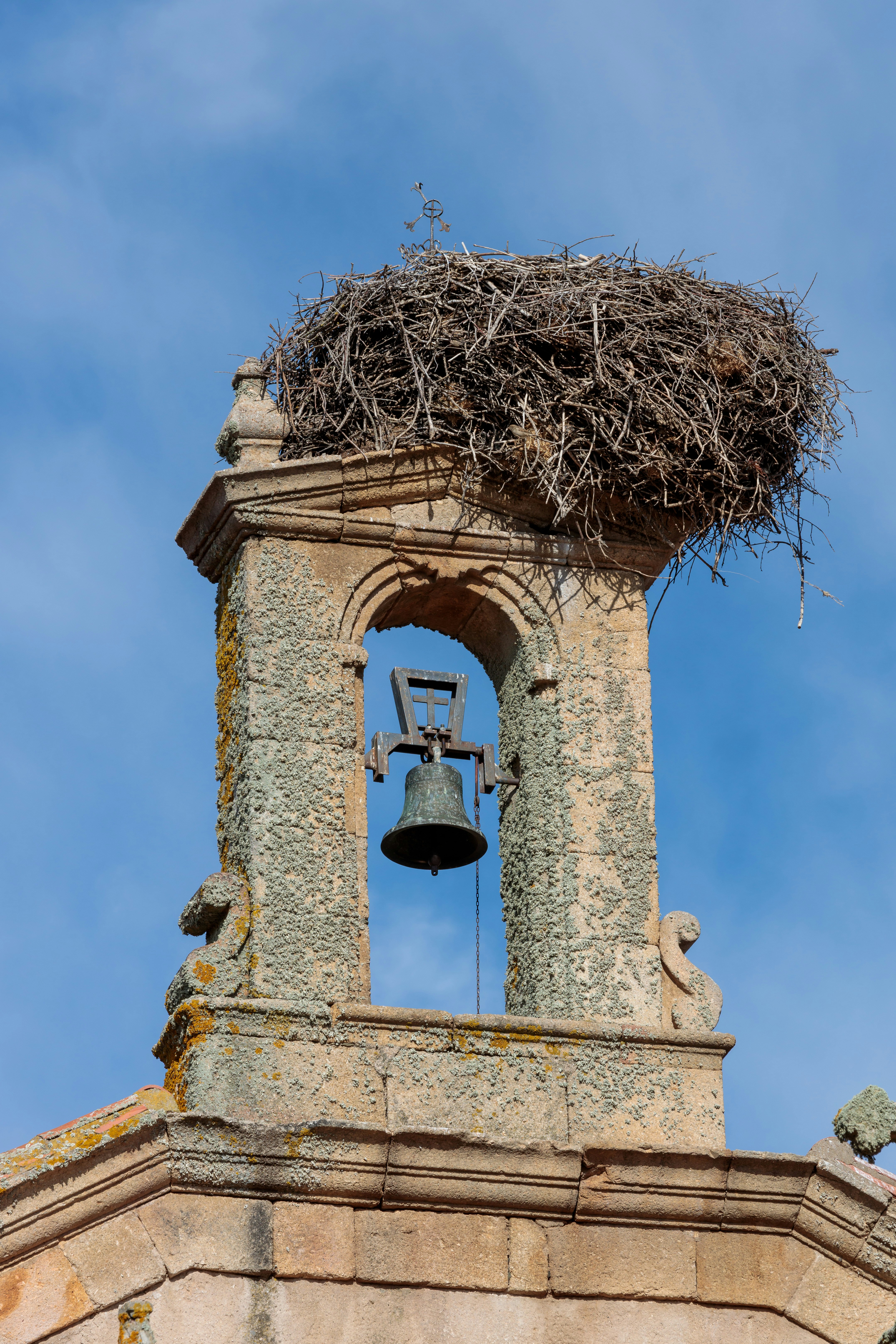 Stork's nest on a church spire