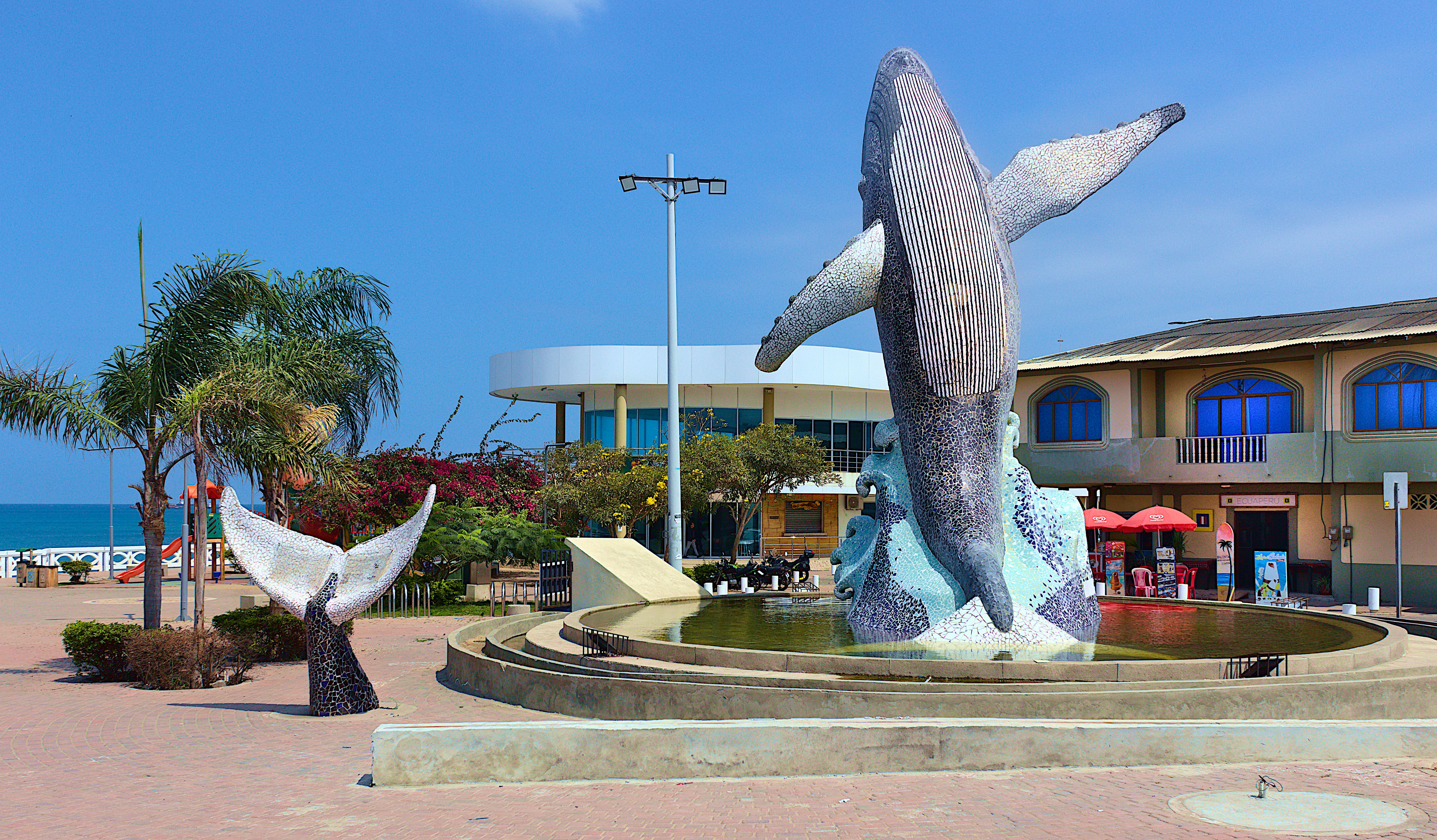 Whale statue, Ballenita, Ecuador.