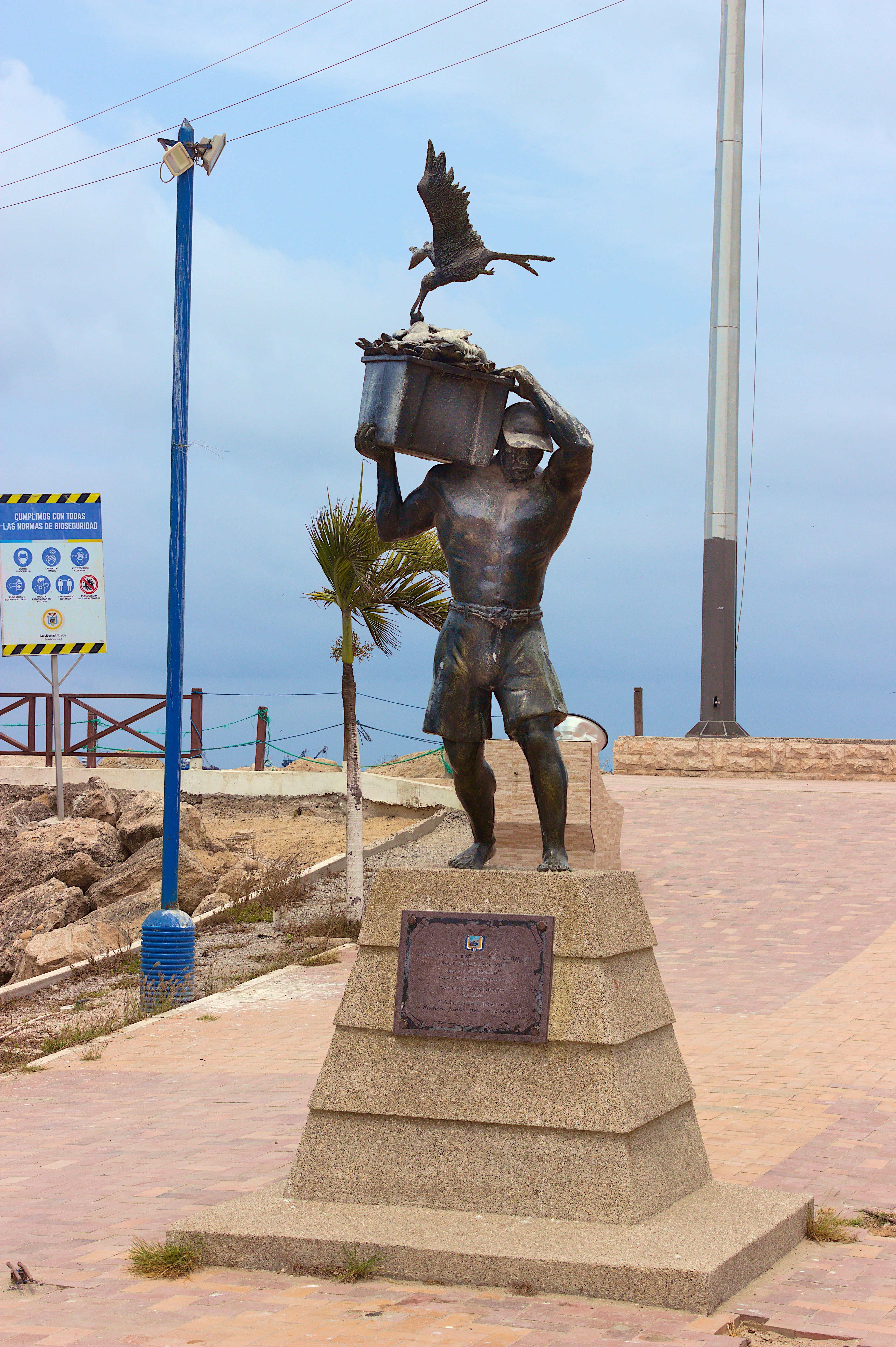 The Burden of the Sea: A Bronze Hero Standing by the Shore