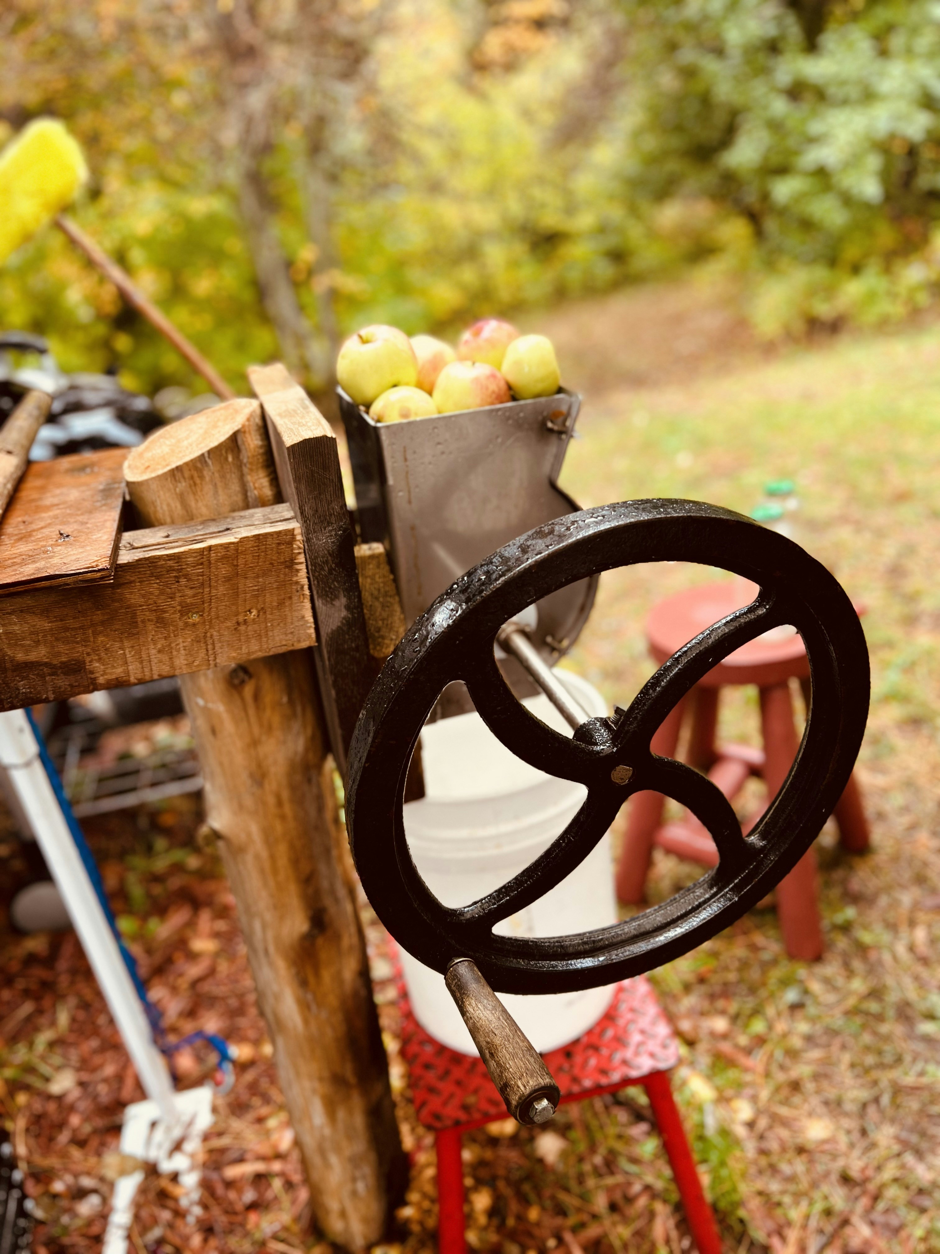 Old Fruit Crusher by the Orchard Wheel