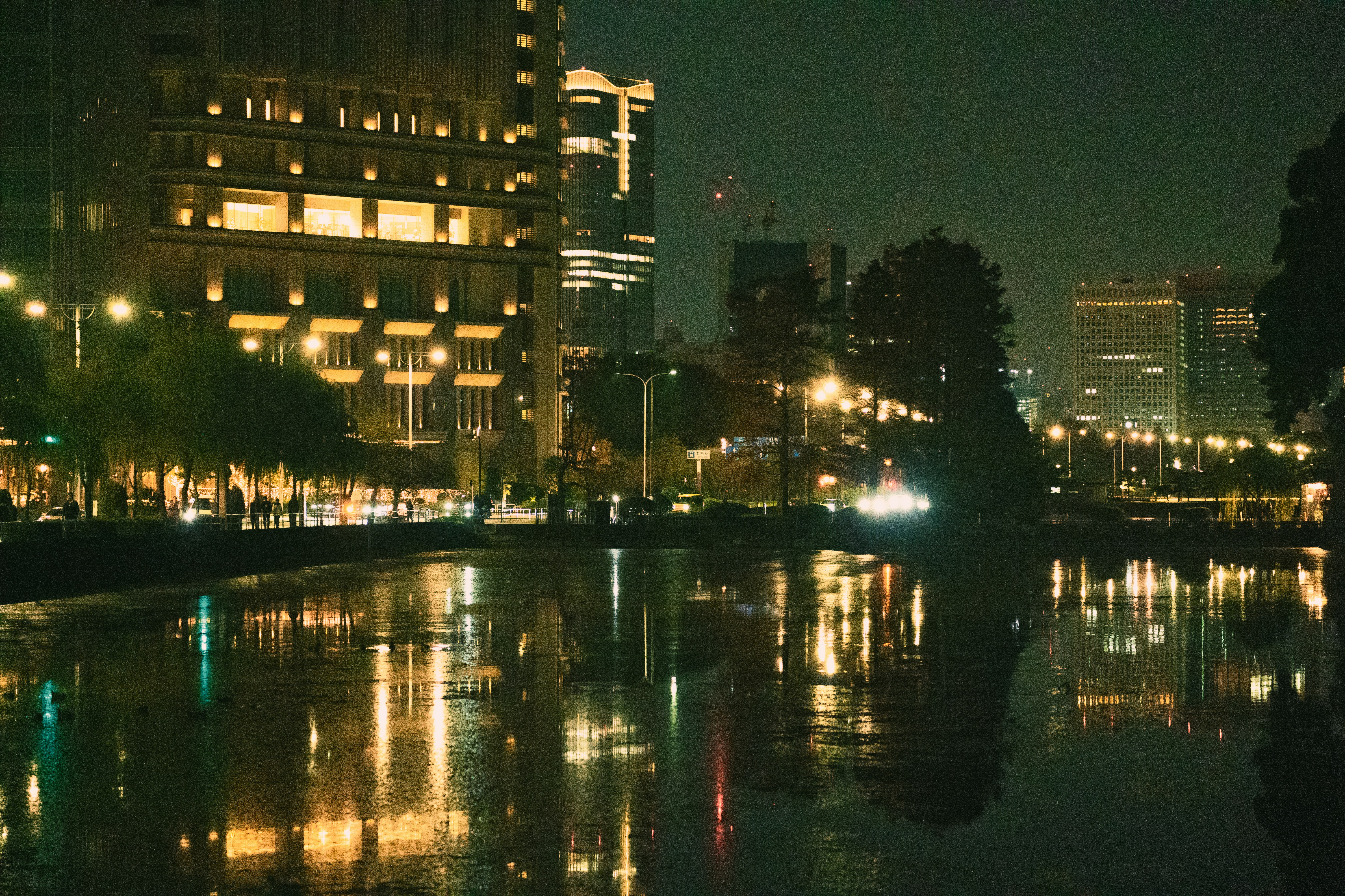 a body of water with buildings along it