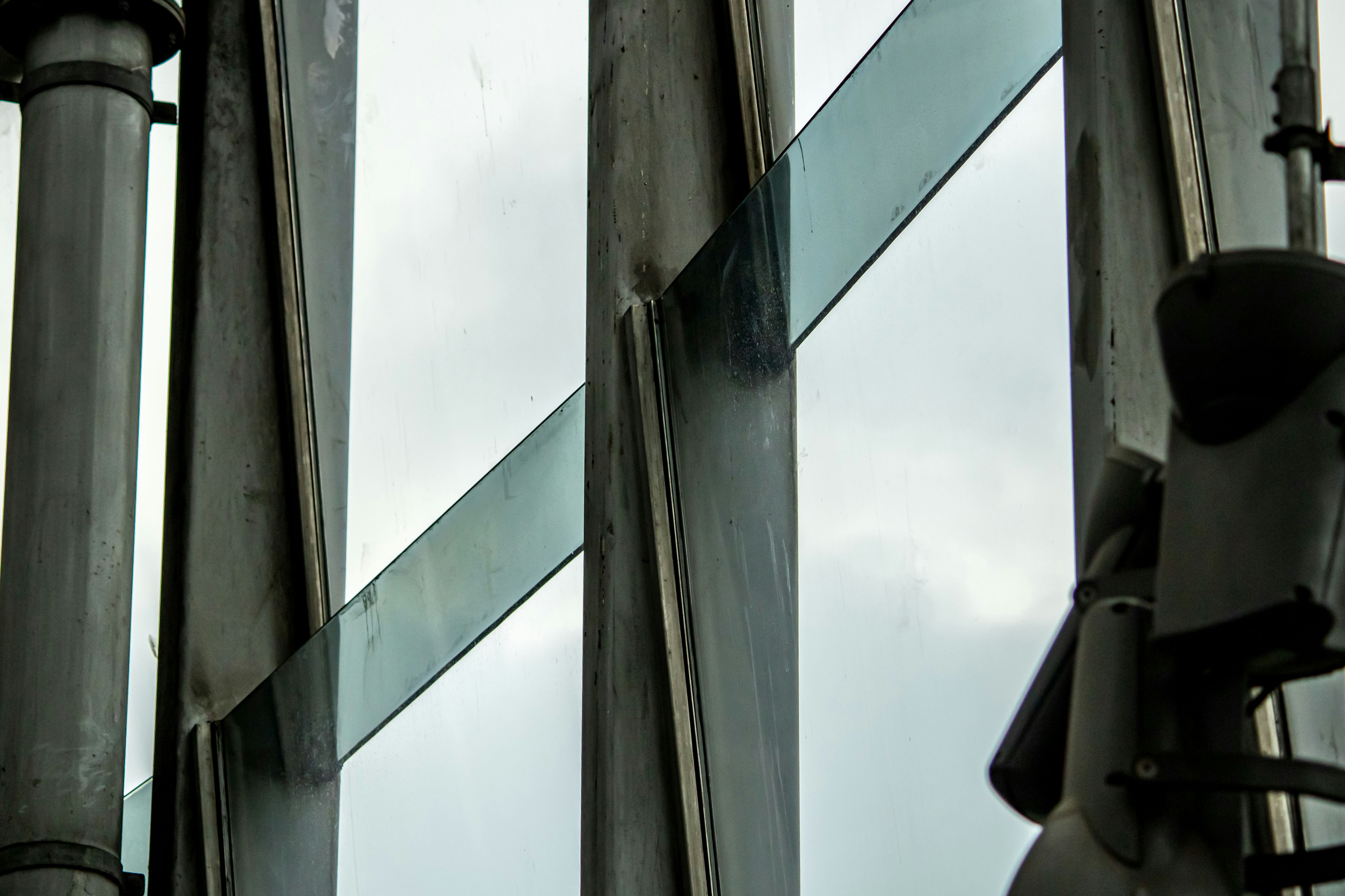 Interlaced Steel and Glass: A Geometric Industrial Portrait