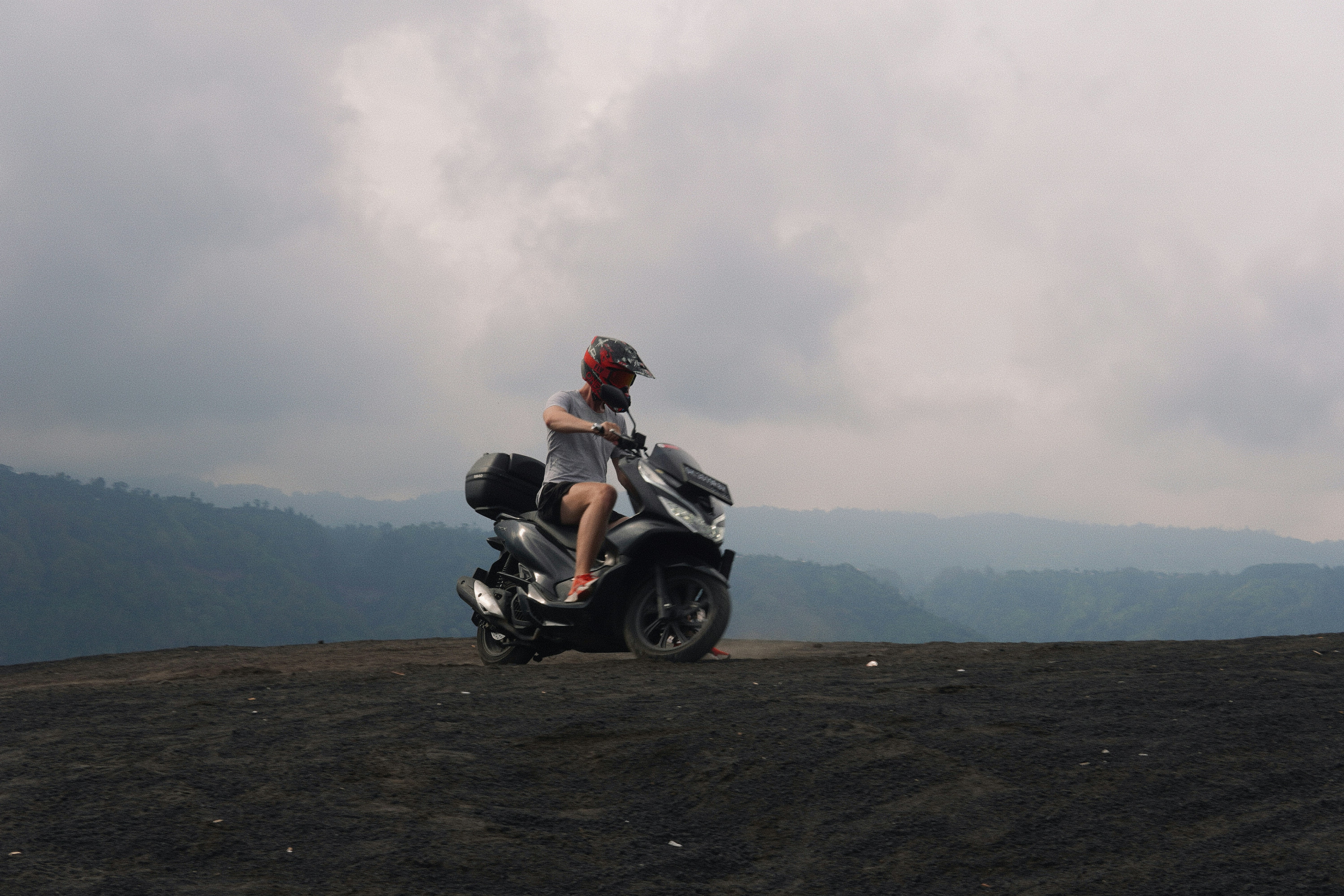 a man on a motorcycle