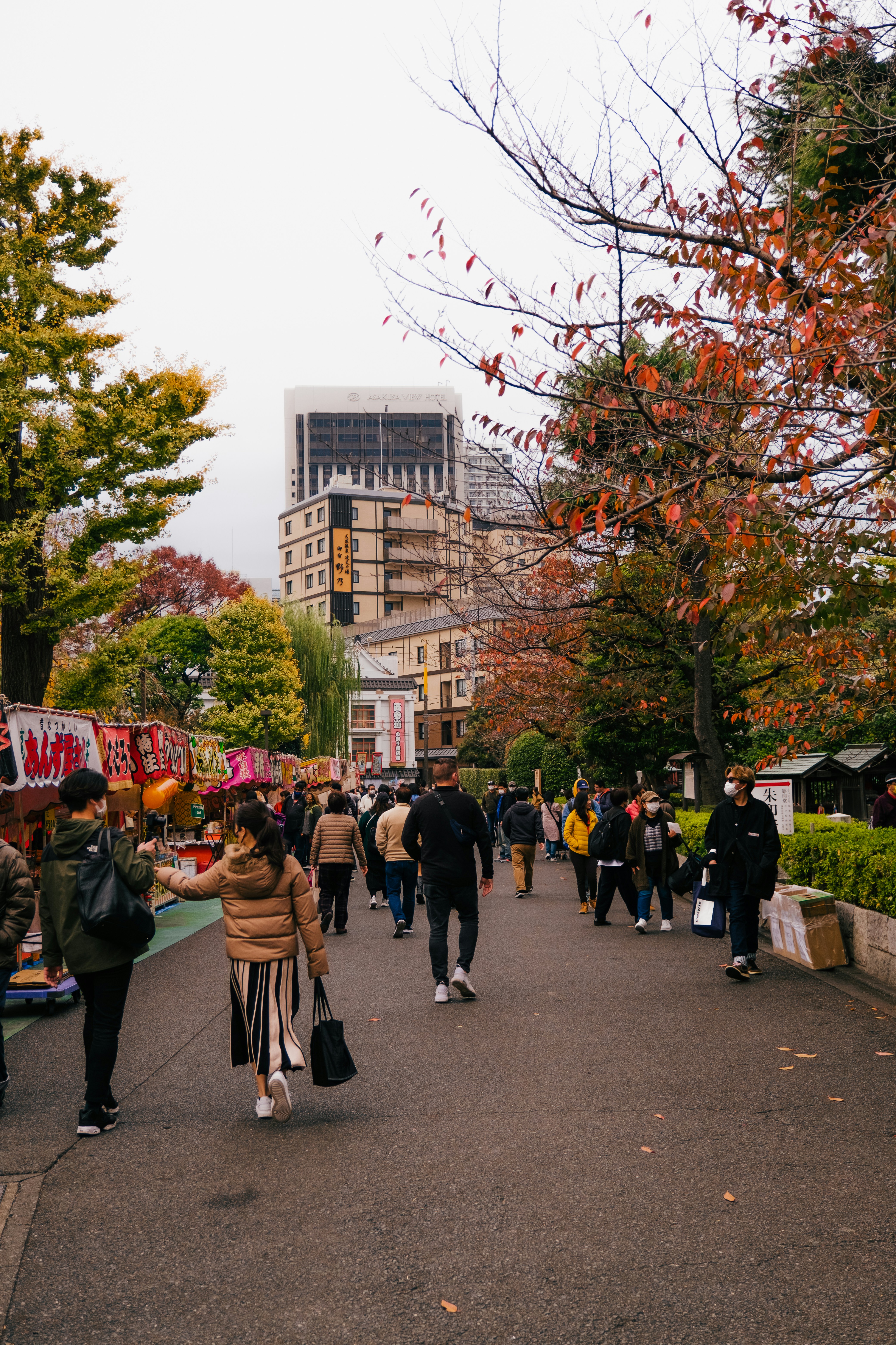 Autumn Stroll in the Urban Market