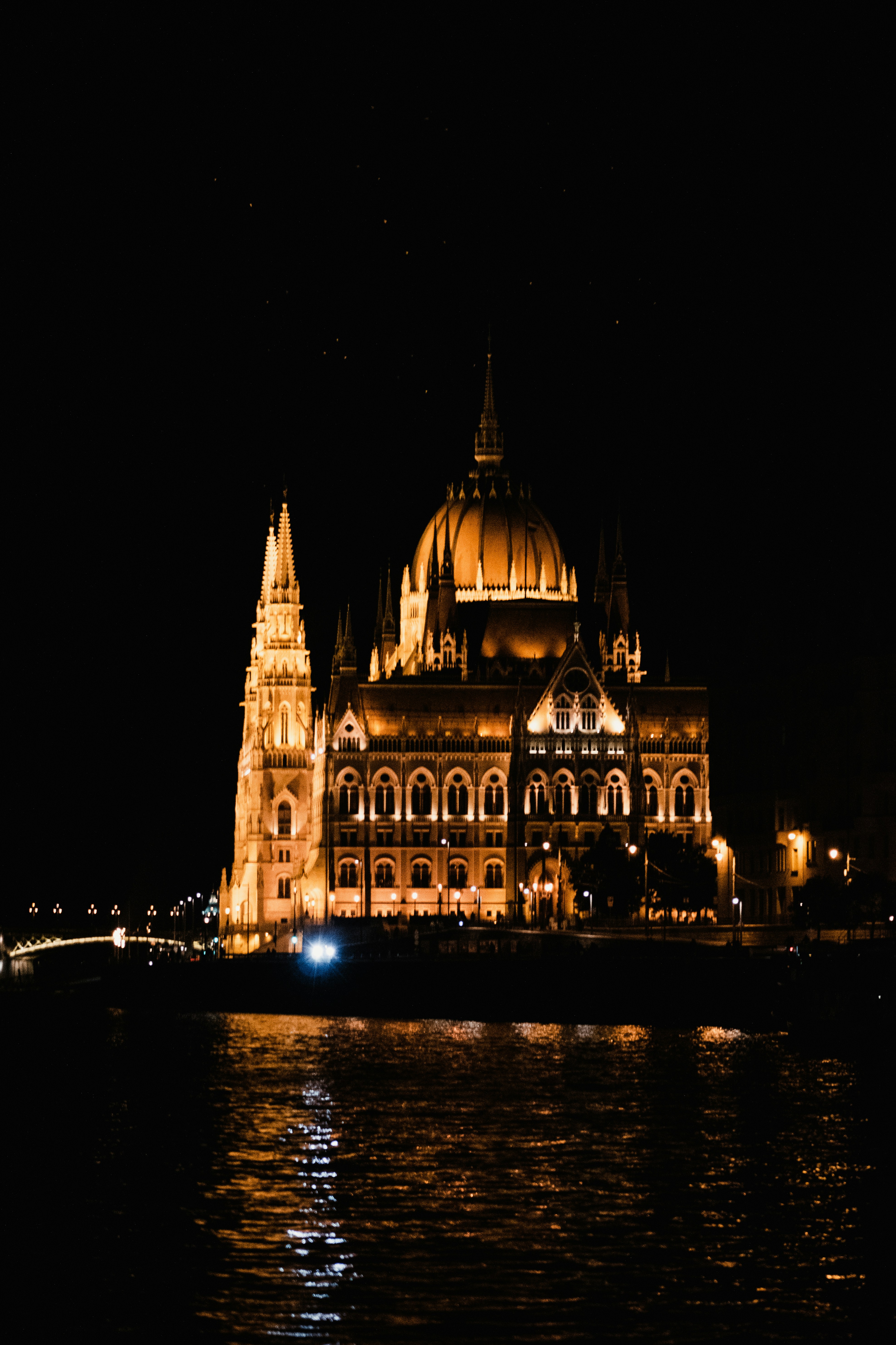 Golden Dome at Dusk: Budapest Parliament by the Danube