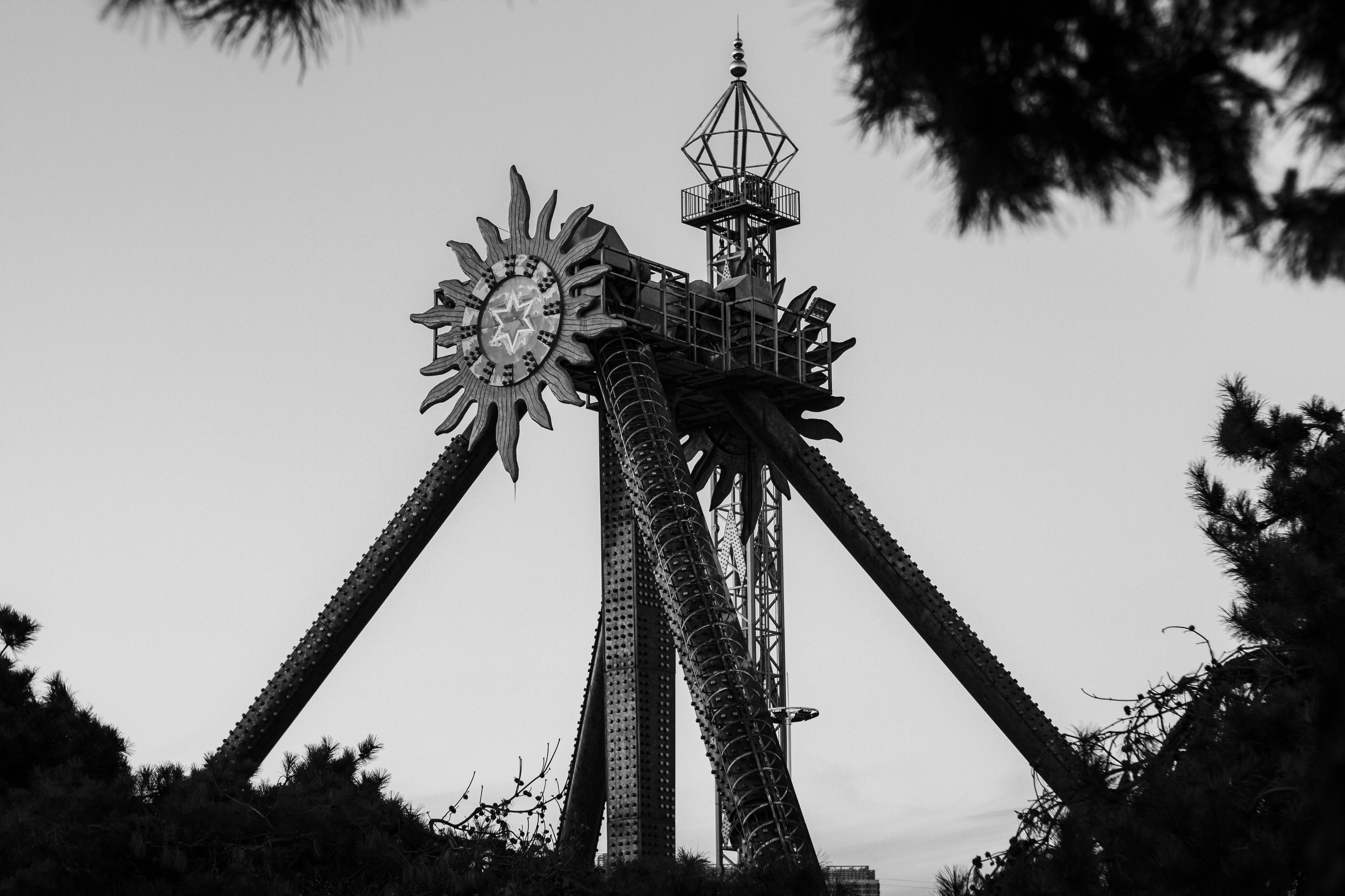 a large metal tower