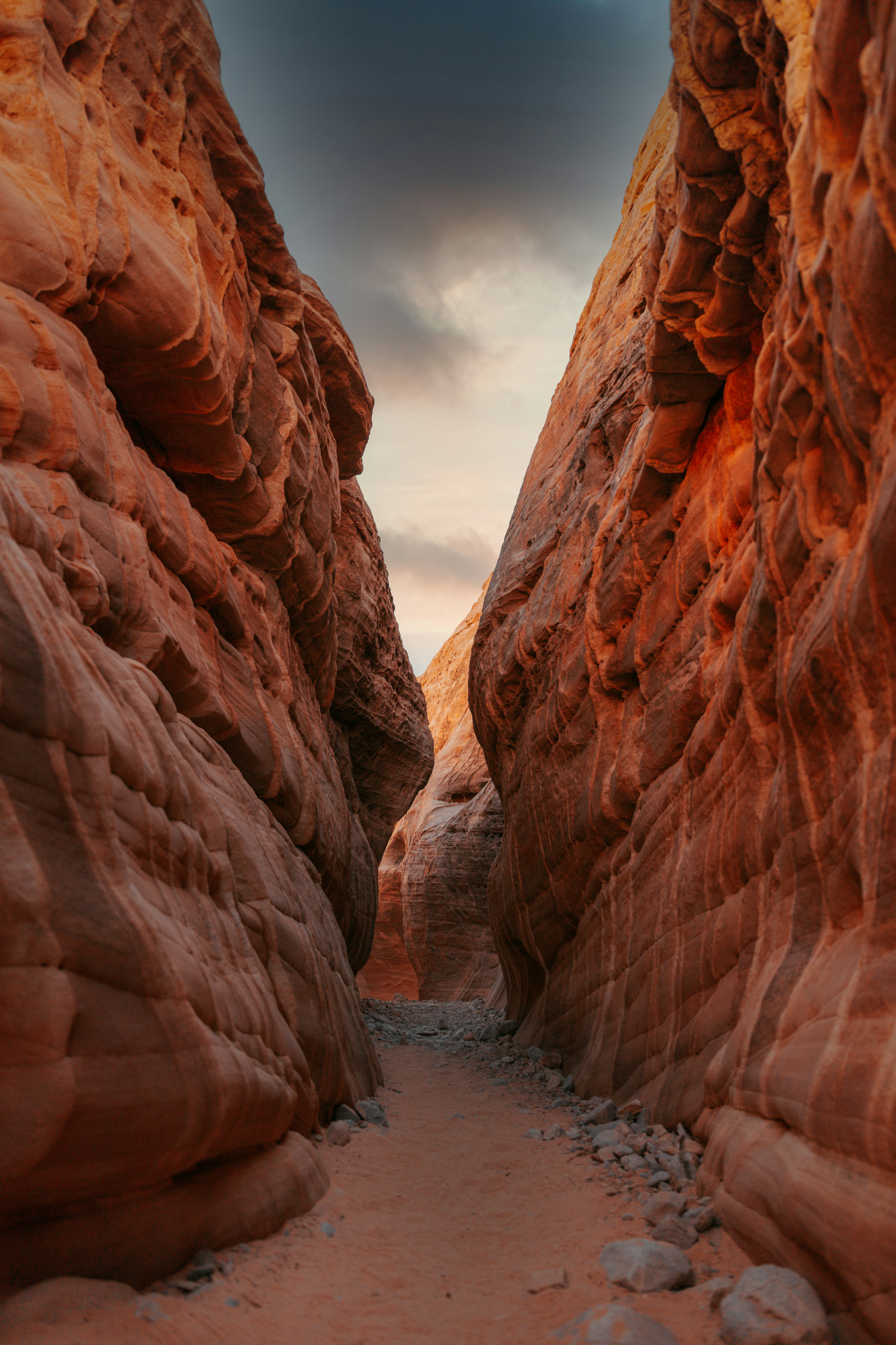 Crimson Slot Corridor: Light at the End of the Canyon