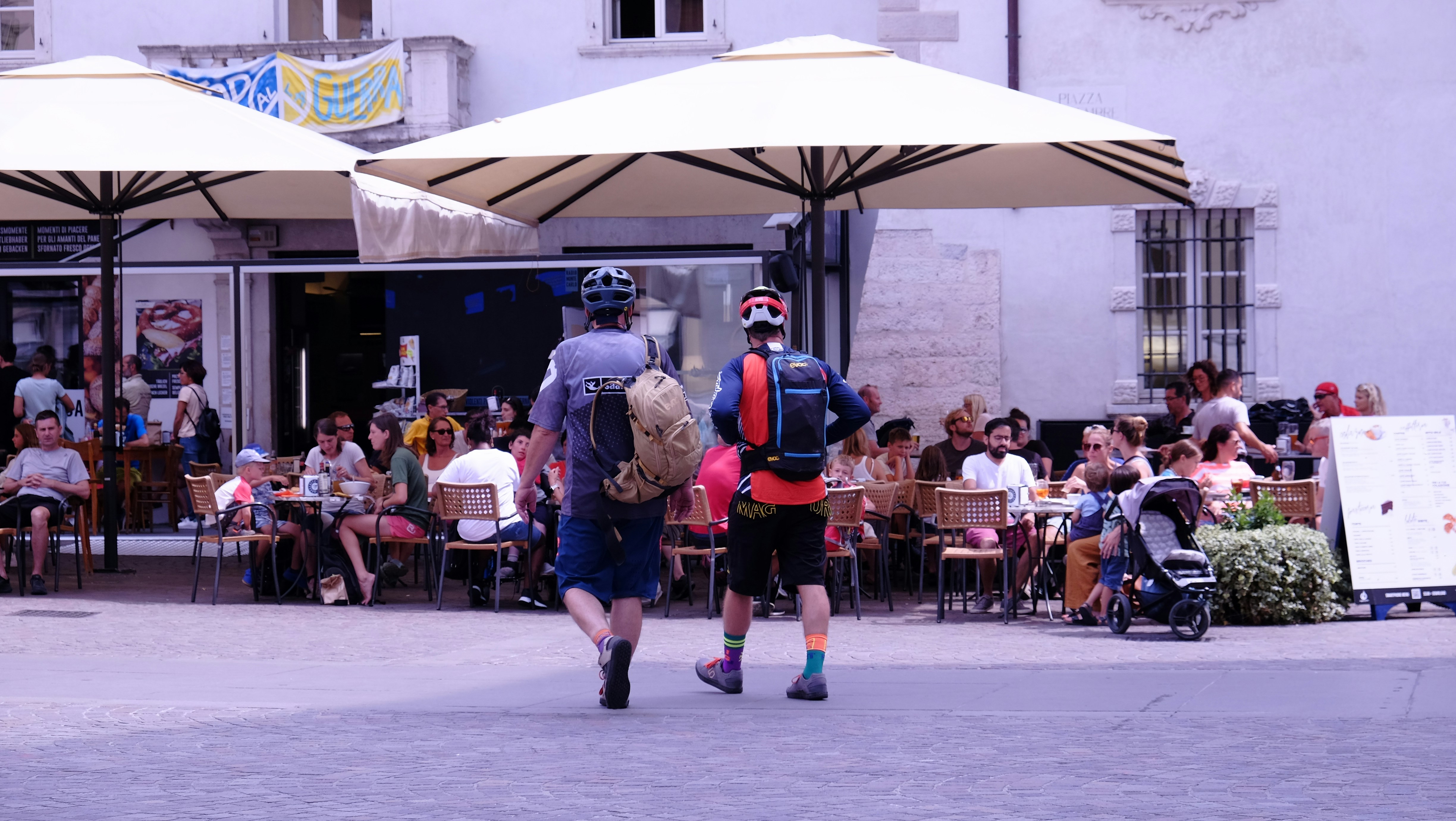 Afternoon Stroll through a Bustling Square