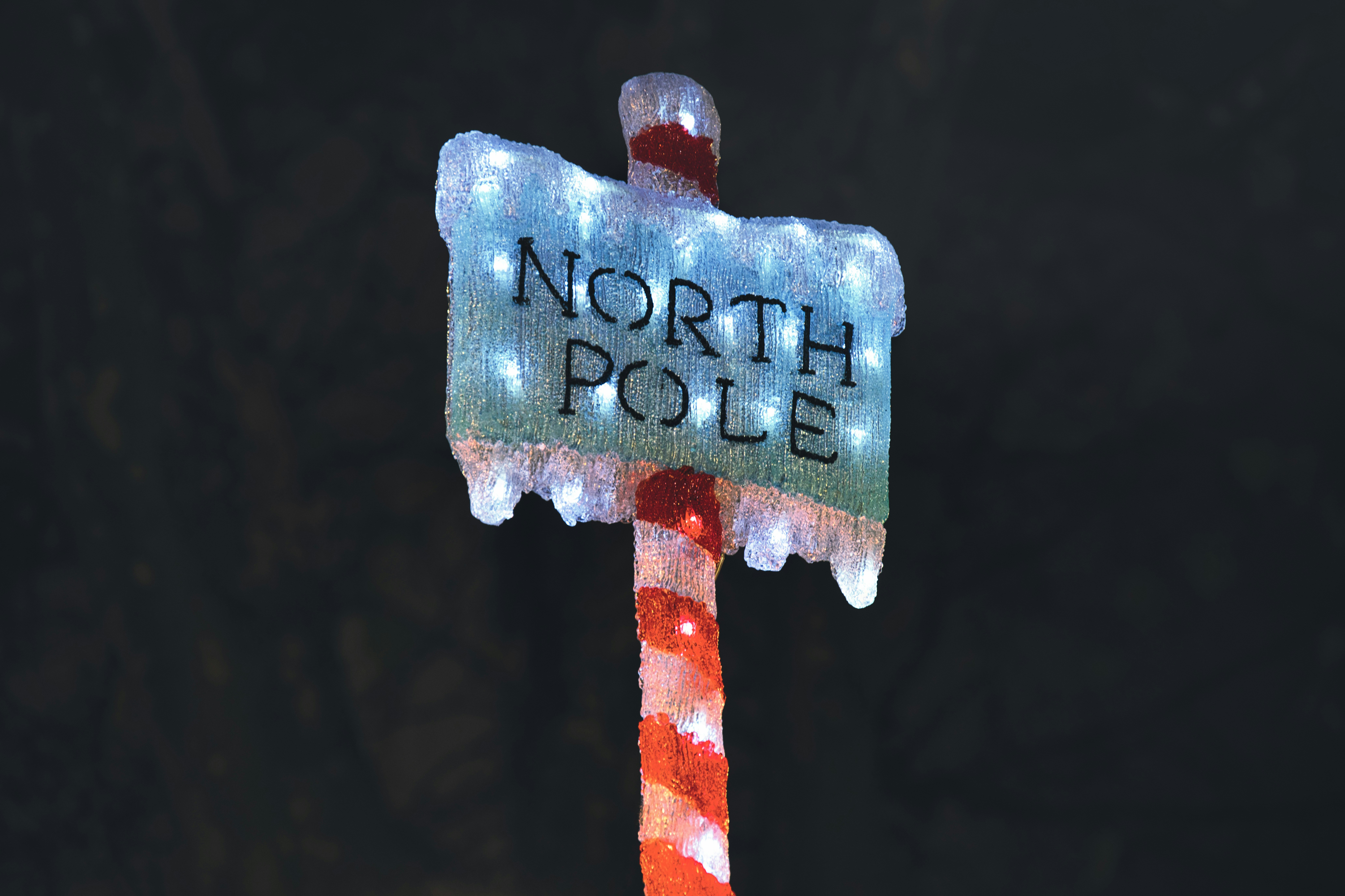 North Pole Sign in Frosted Silence