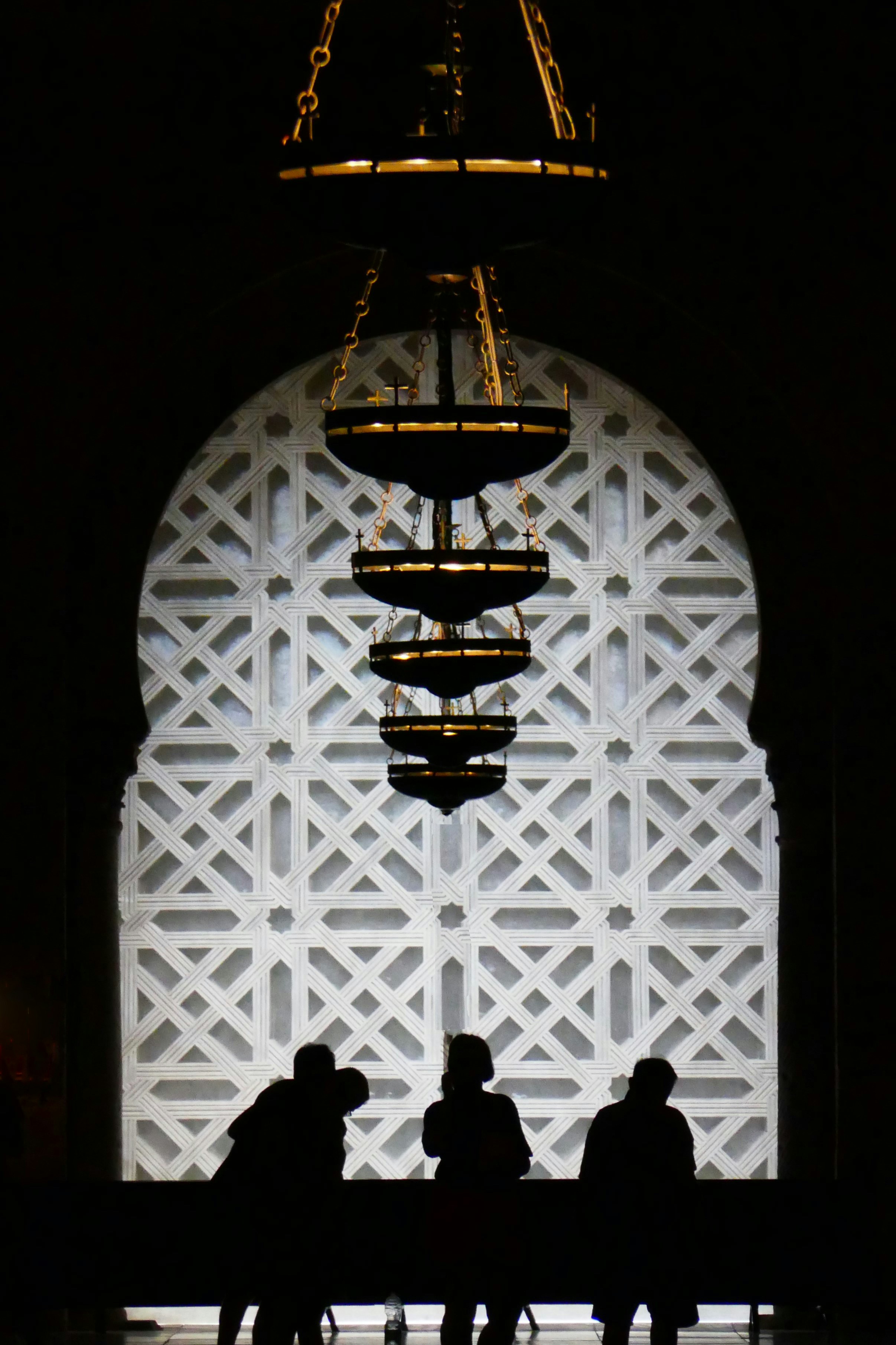 A group of people looking at a chandelier photo – Free Woman Image on ...