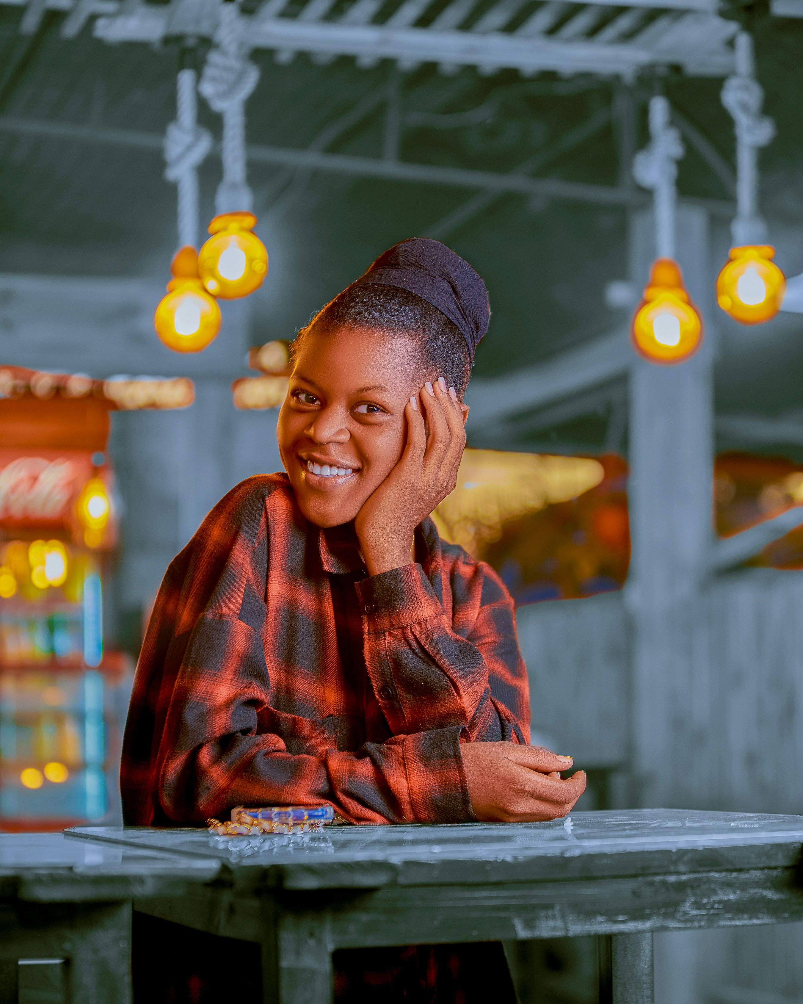Warm Glow in a Cozy Cafe