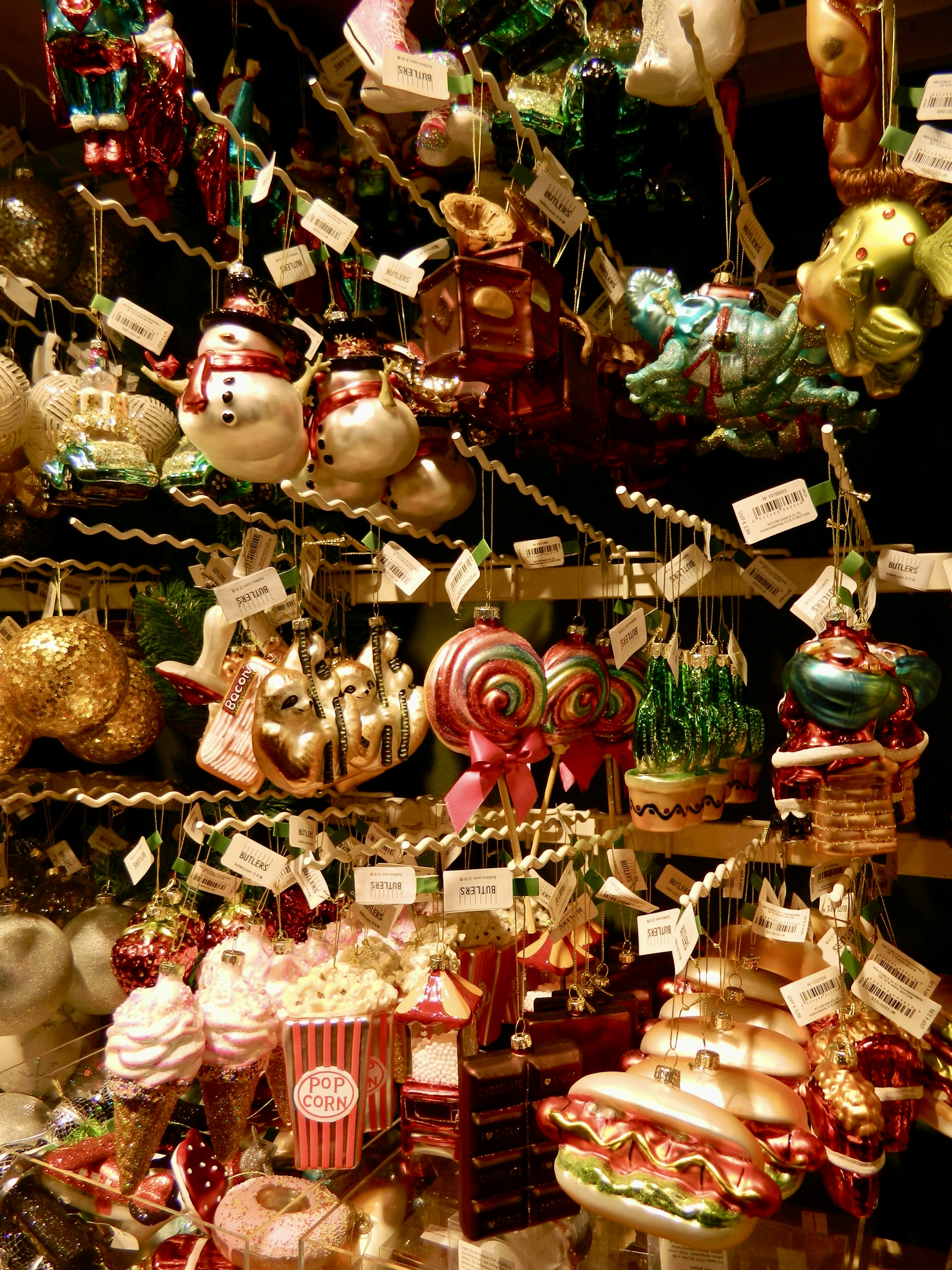 Glittering Glass: A Dense Display of Holiday Ornaments