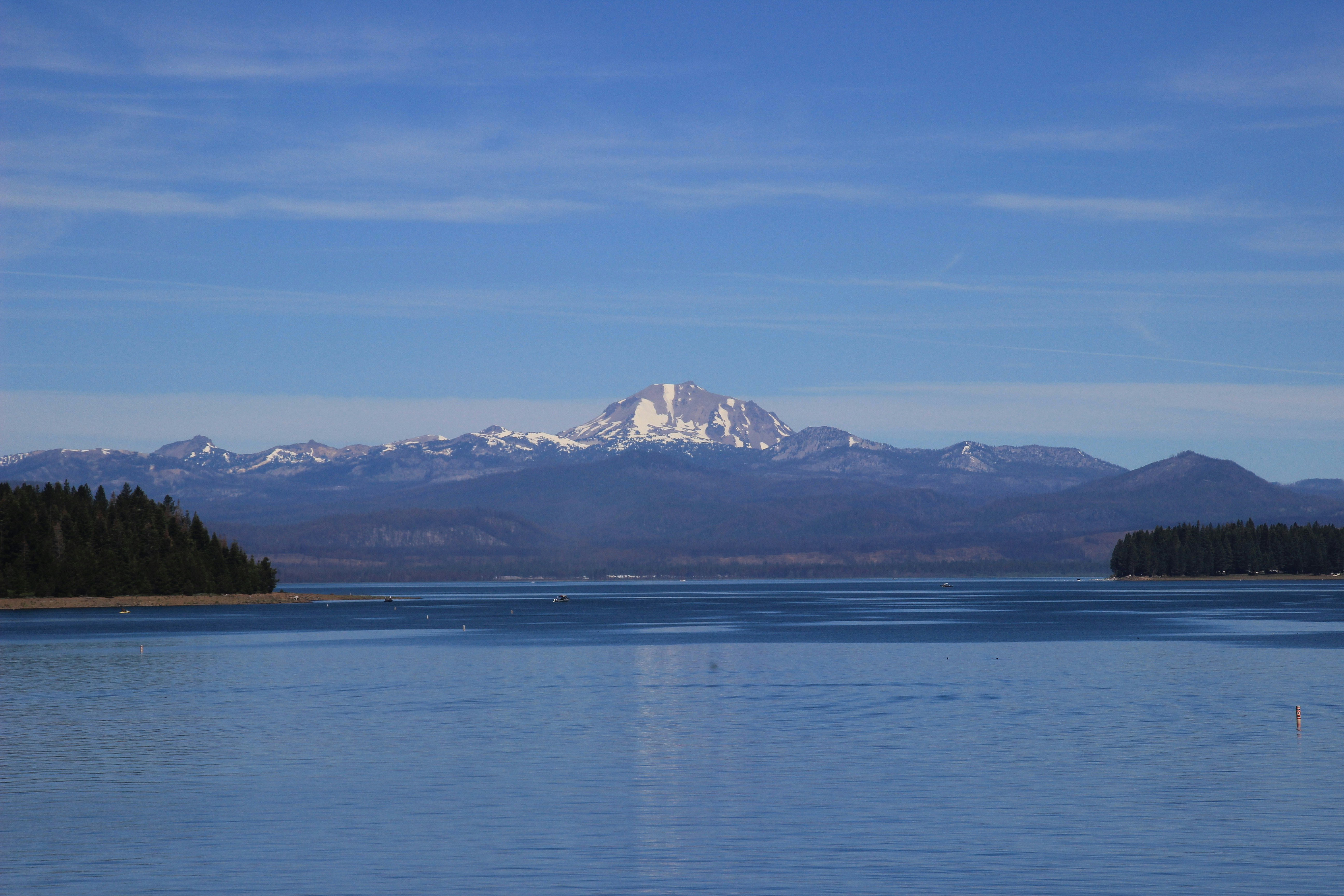 Snow-Capped Peak Over a Tranquil Lake