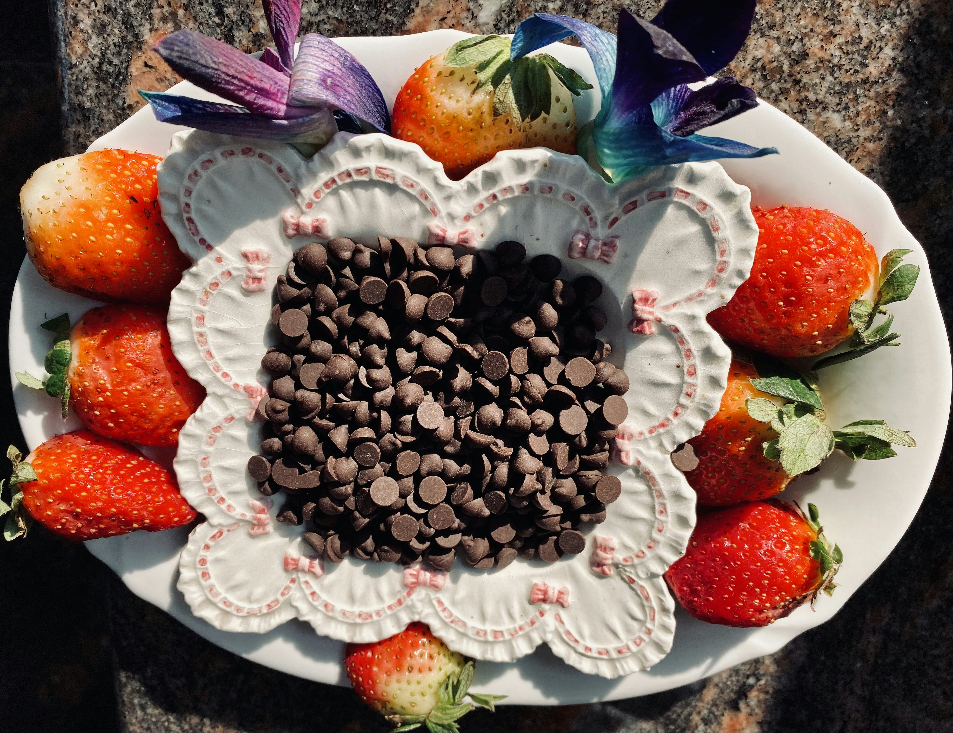Strawberry Crown over Chocolate Nests