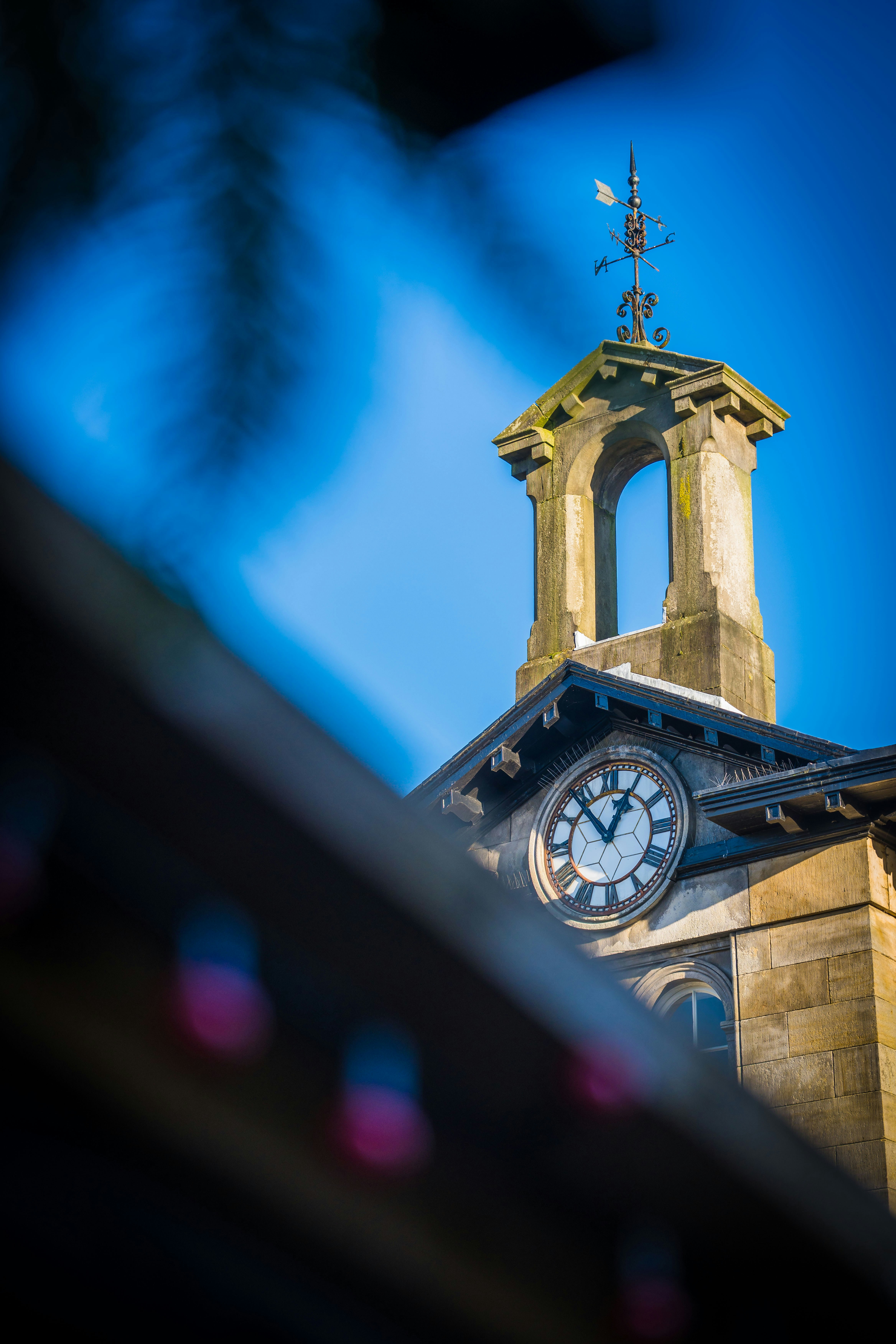 A clock tower with a weather vane photo – Free Kirkby lonsdale Image on ...