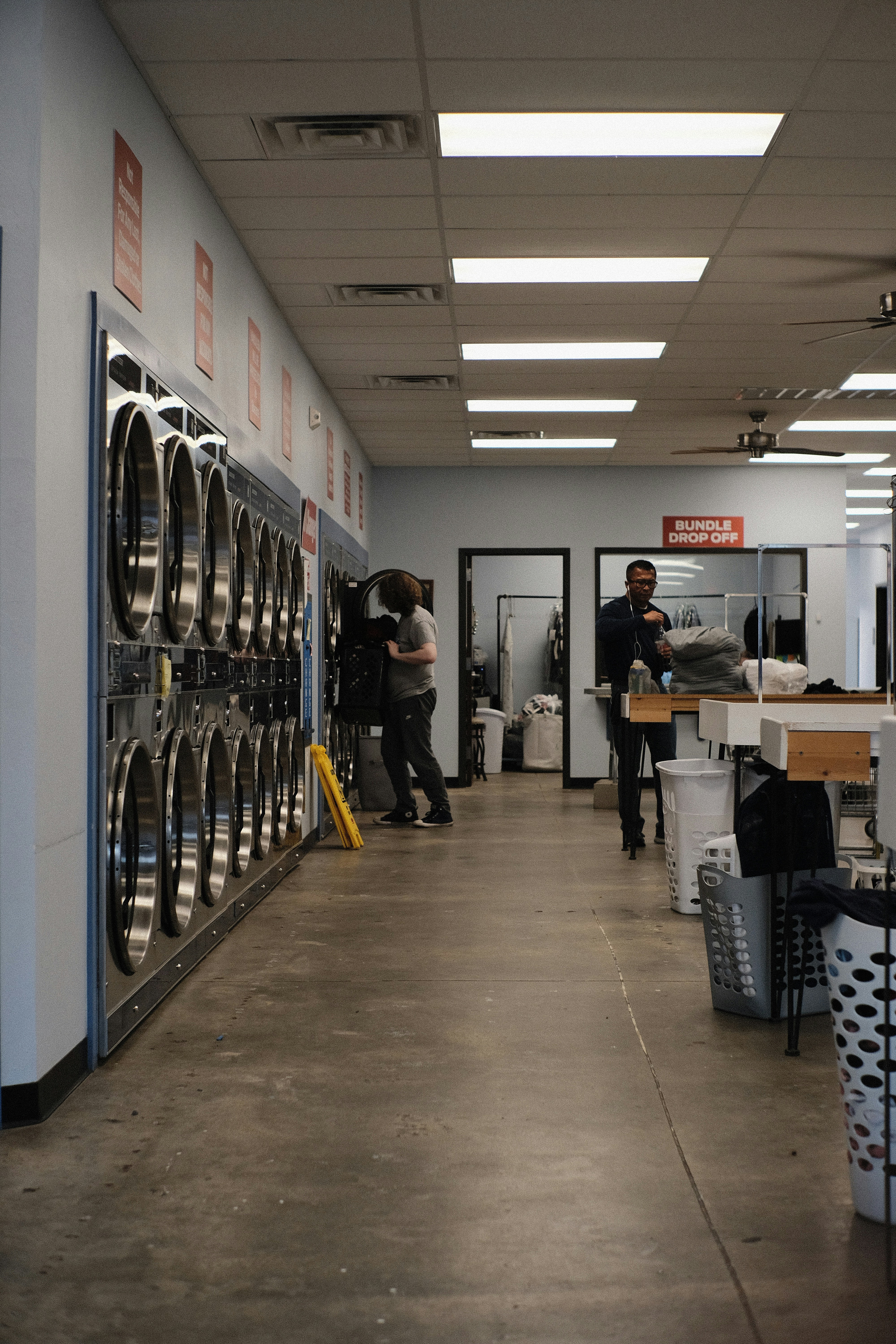 Mid-Cafeteria Laundry: A Quiet Morning Among Machines