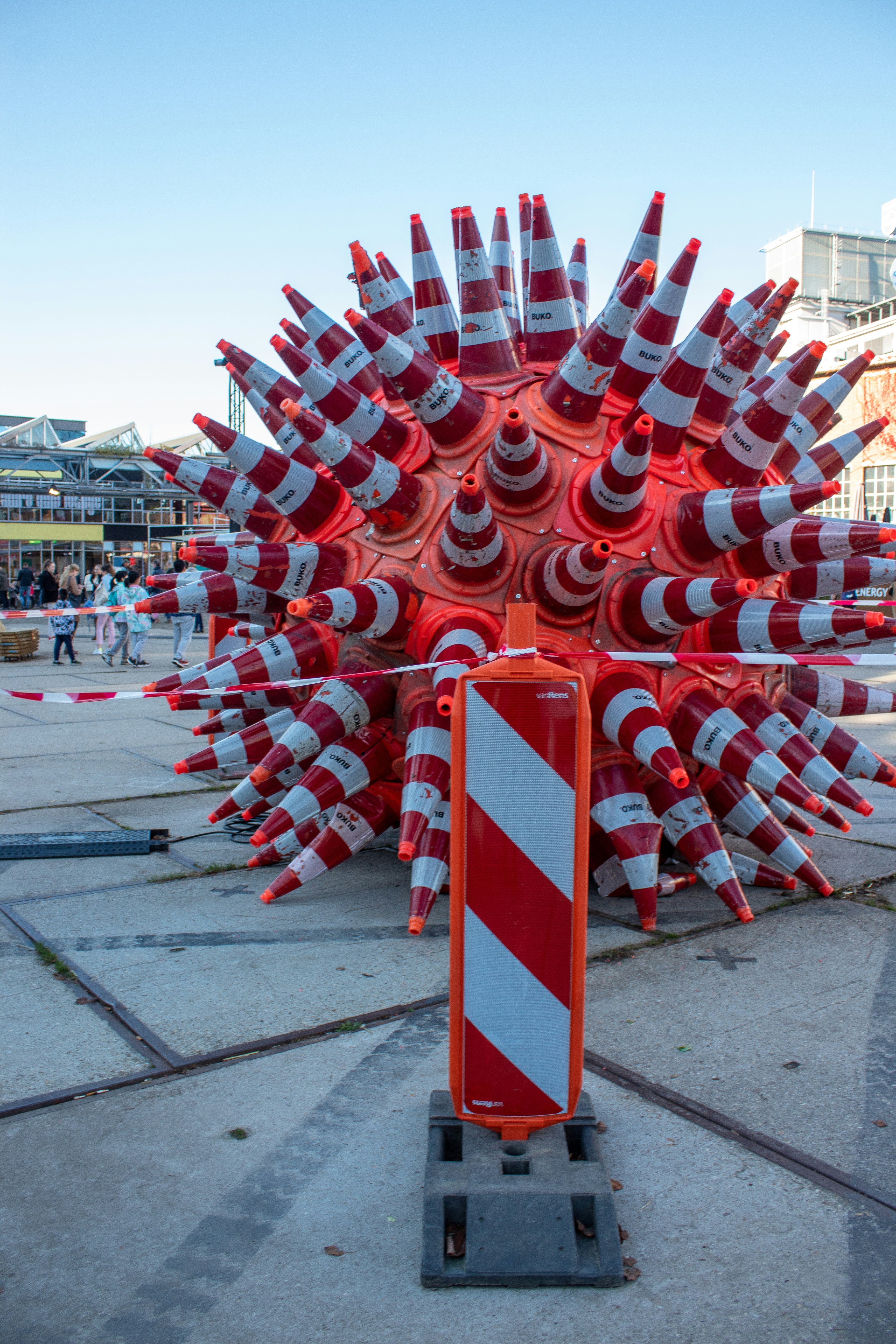 A group of red and white cones photo – Free Eindhoven Image on Unsplash