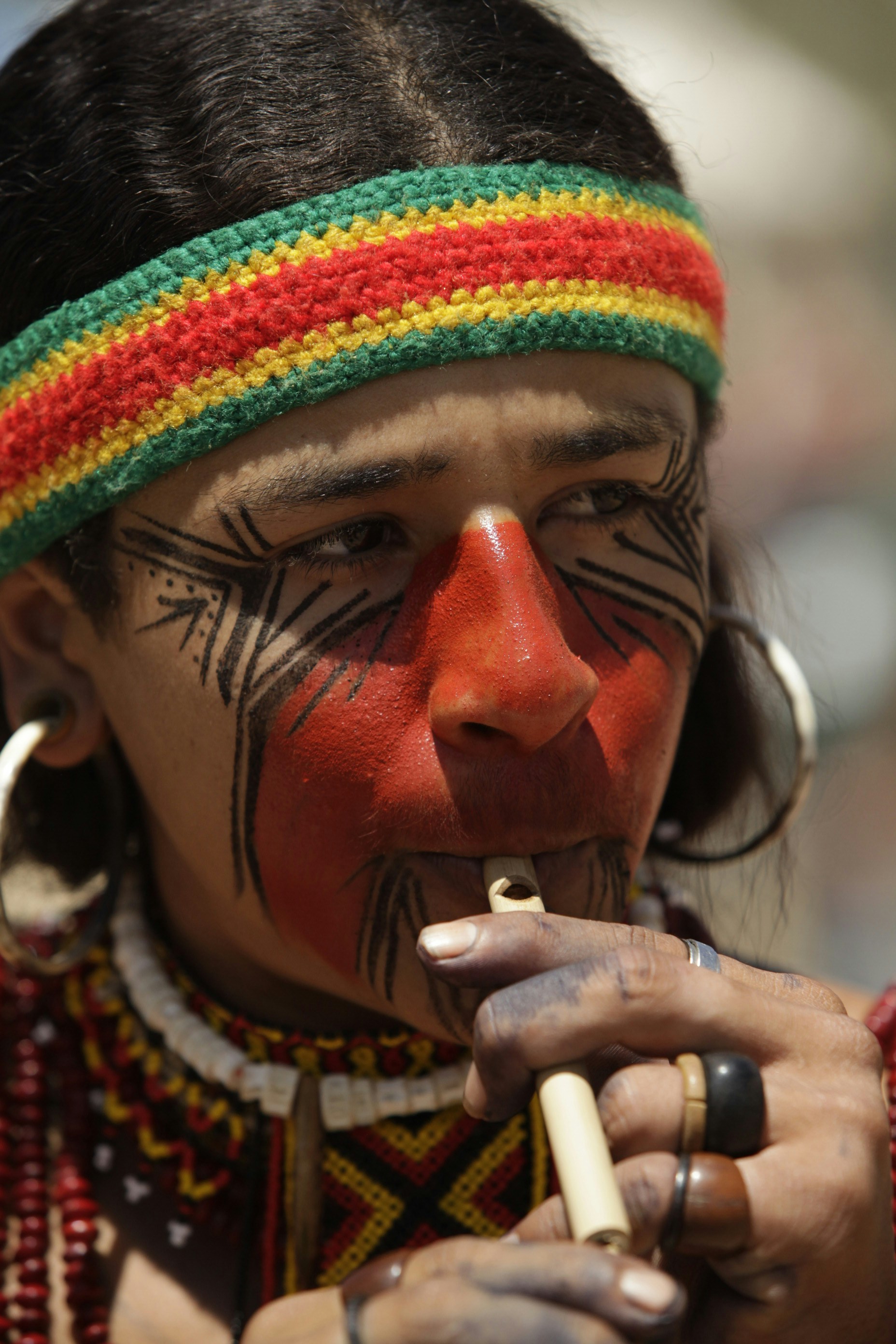 Rhythms of Color: Face Paint and Flute in a Festival Moment